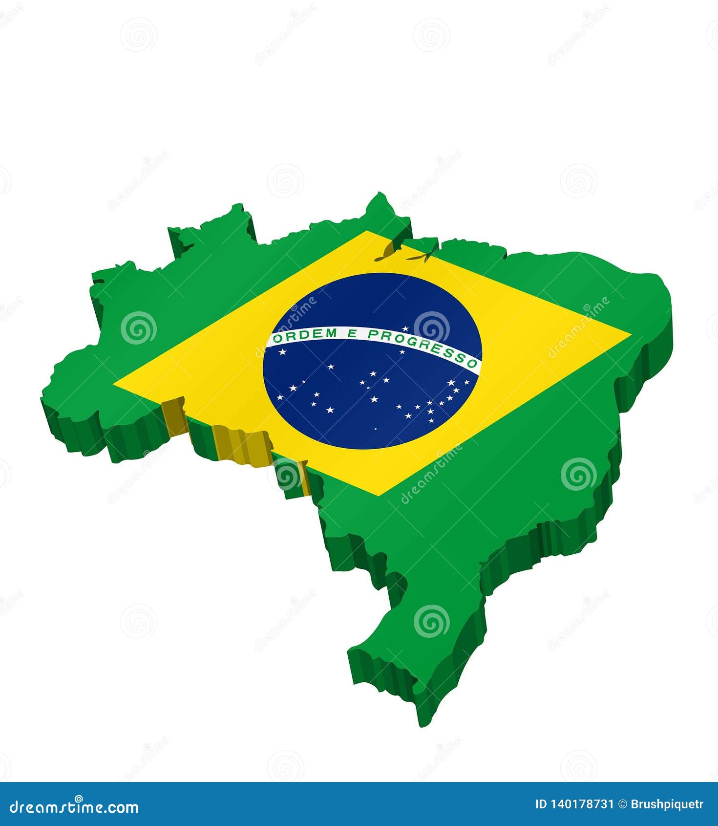 Brazil Or Brazilian Flag Pattern Postage Stamp With Grunge Old Scratch ...
