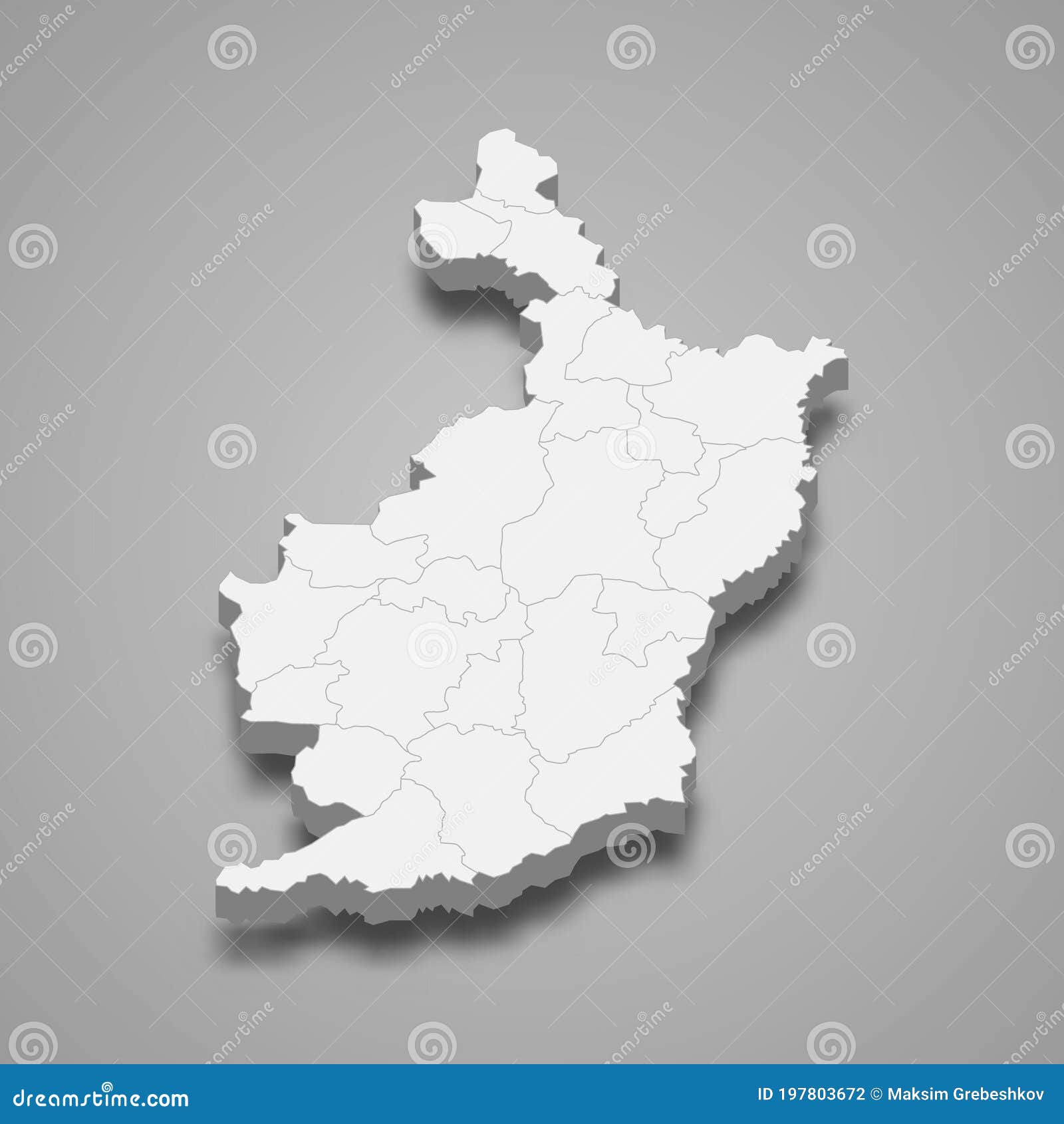 3d Map of Buriram is a Province of Thailand Stock Illustration ...