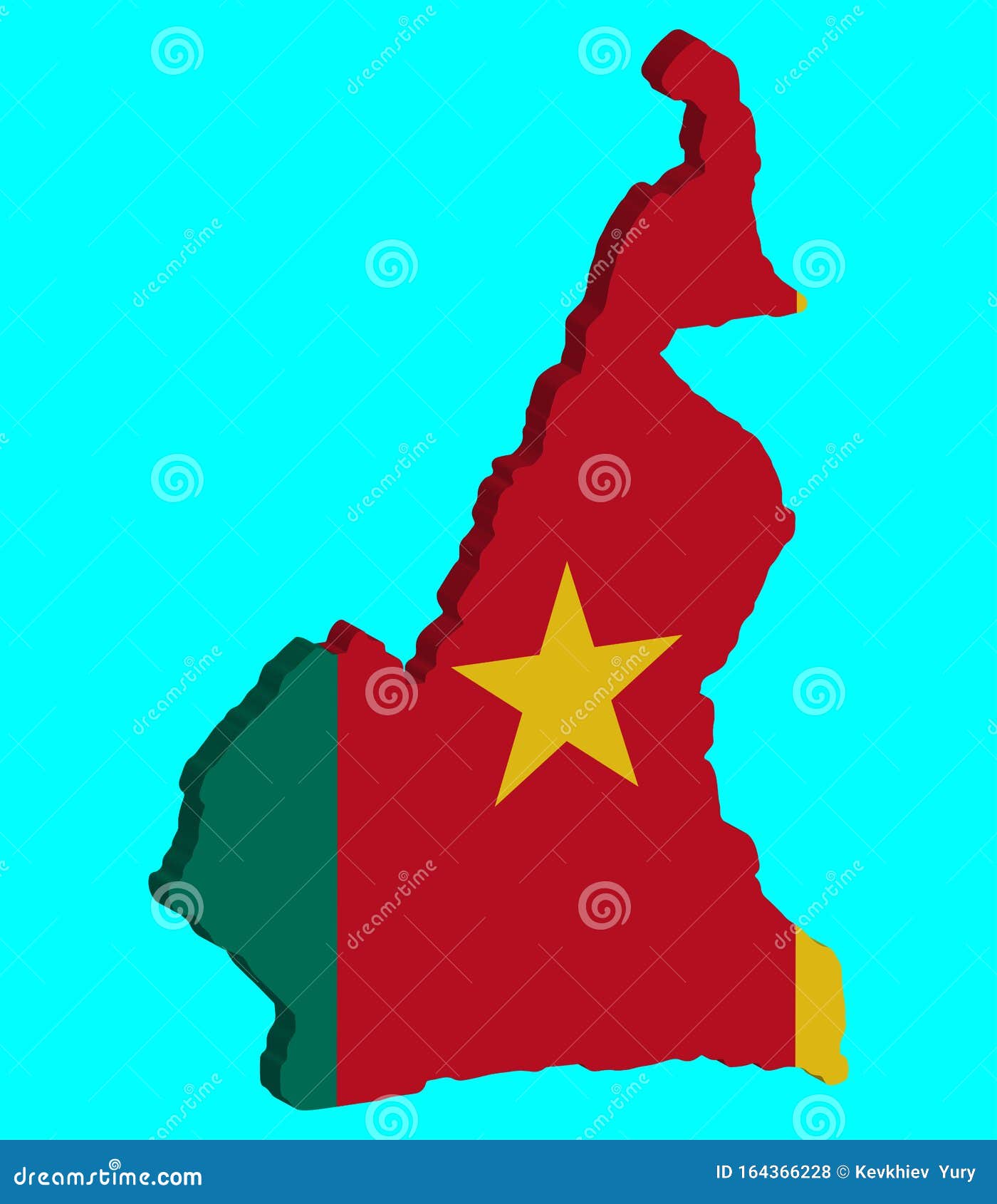 3D Map Cameroon Flag Vector Illustration Eps 10 Stock Vector ...