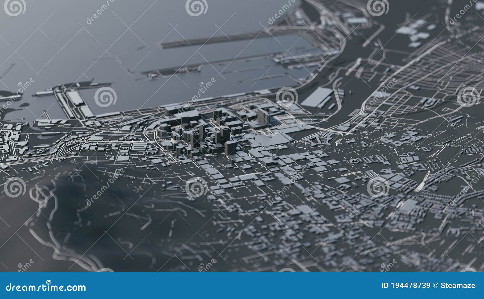 Cape Town city 3d map. stock illustration. Illustration of street ...