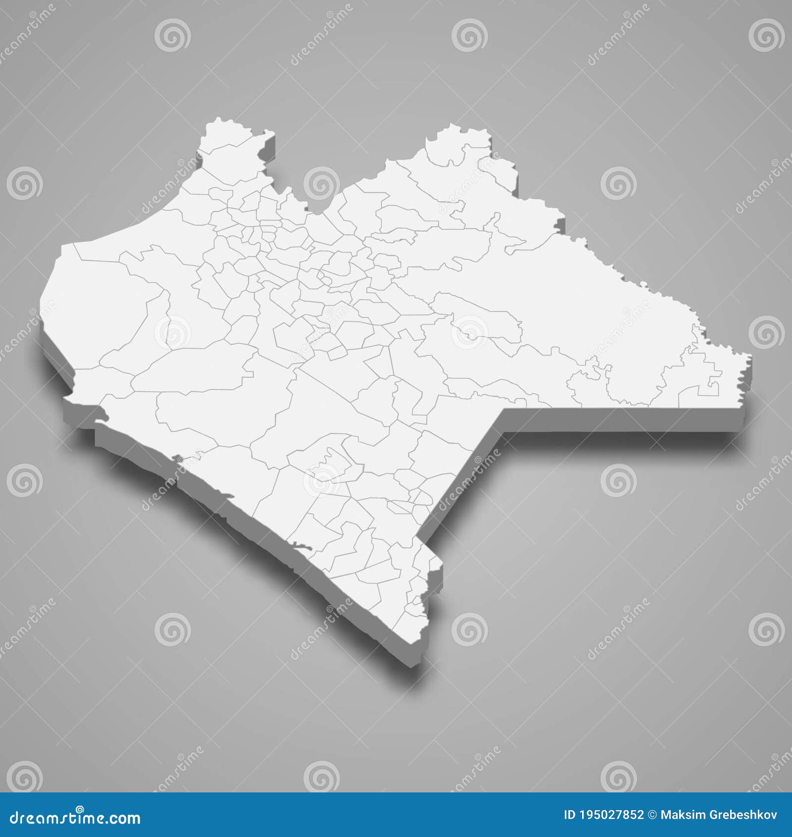 3d Map of Chiapas is a State of Mexico Stock Illustration ...