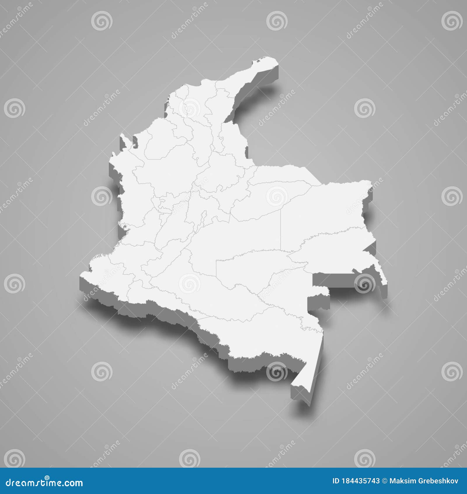 3d Map with Borders Template for Your Design Stock Illustration ...