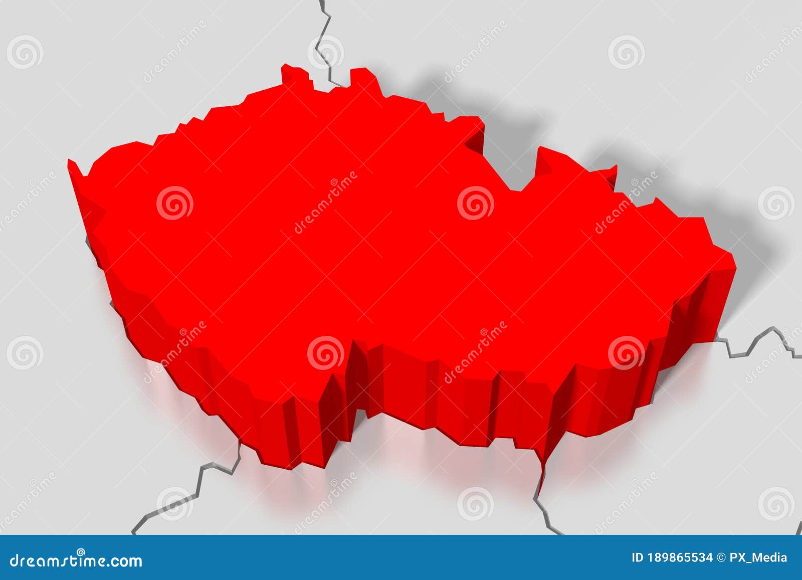Czech Republic, Czechia - Political Map, Red Country Shape, Borders ...