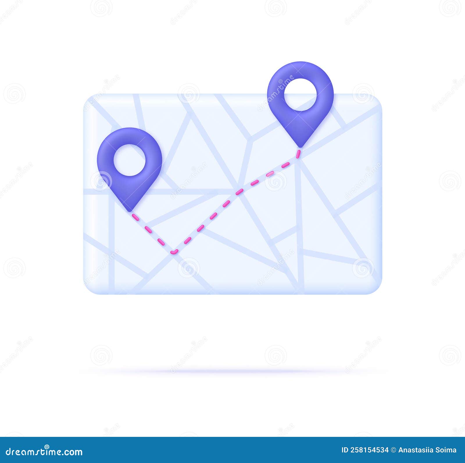 3D Map with Delivery Tracking Illustration. Checking the Location ...