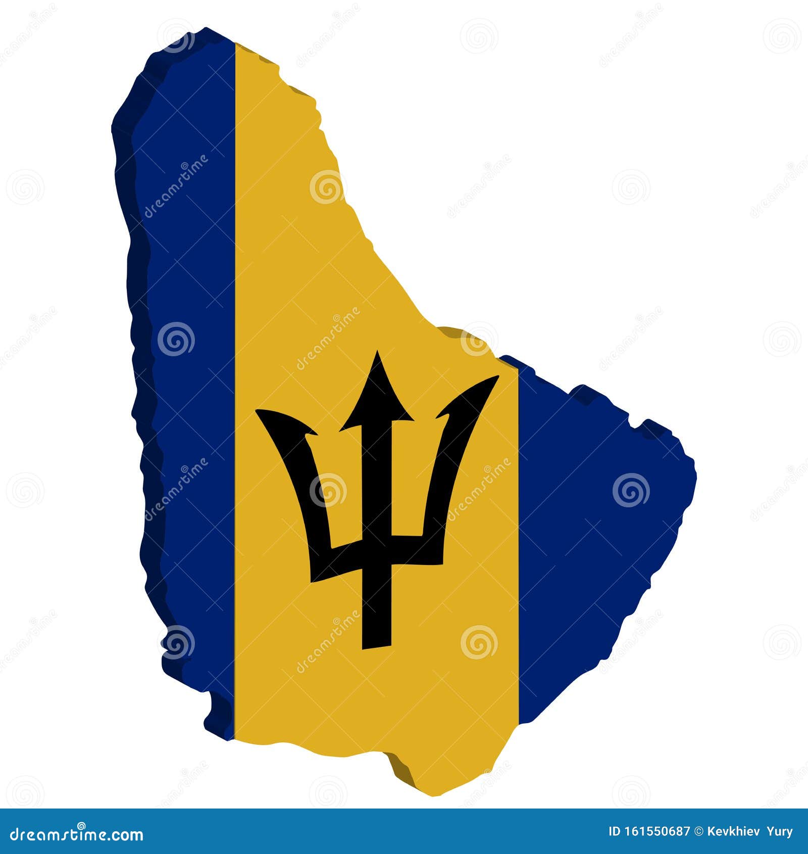 Barbados Vector Map Isolated On White Background. High-Detailed Black ...