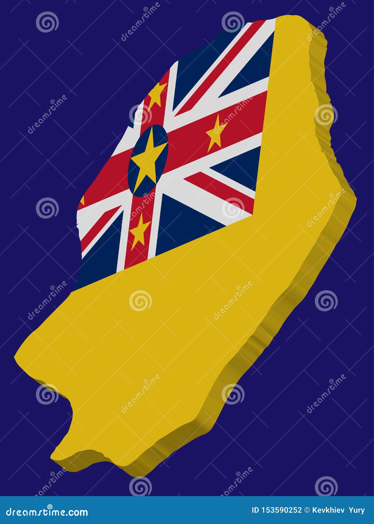 3D Map and Flag Niue of Vector EPS10 Stock Vector - Illustration of ...