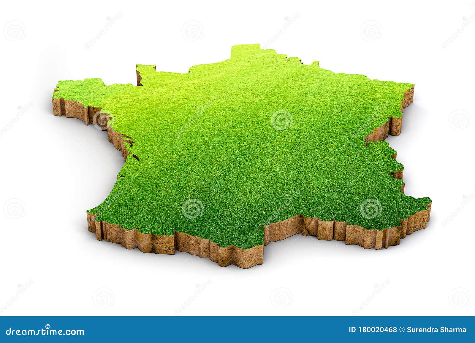 3d Map of France on White Isolated Background Stock Illustration ...