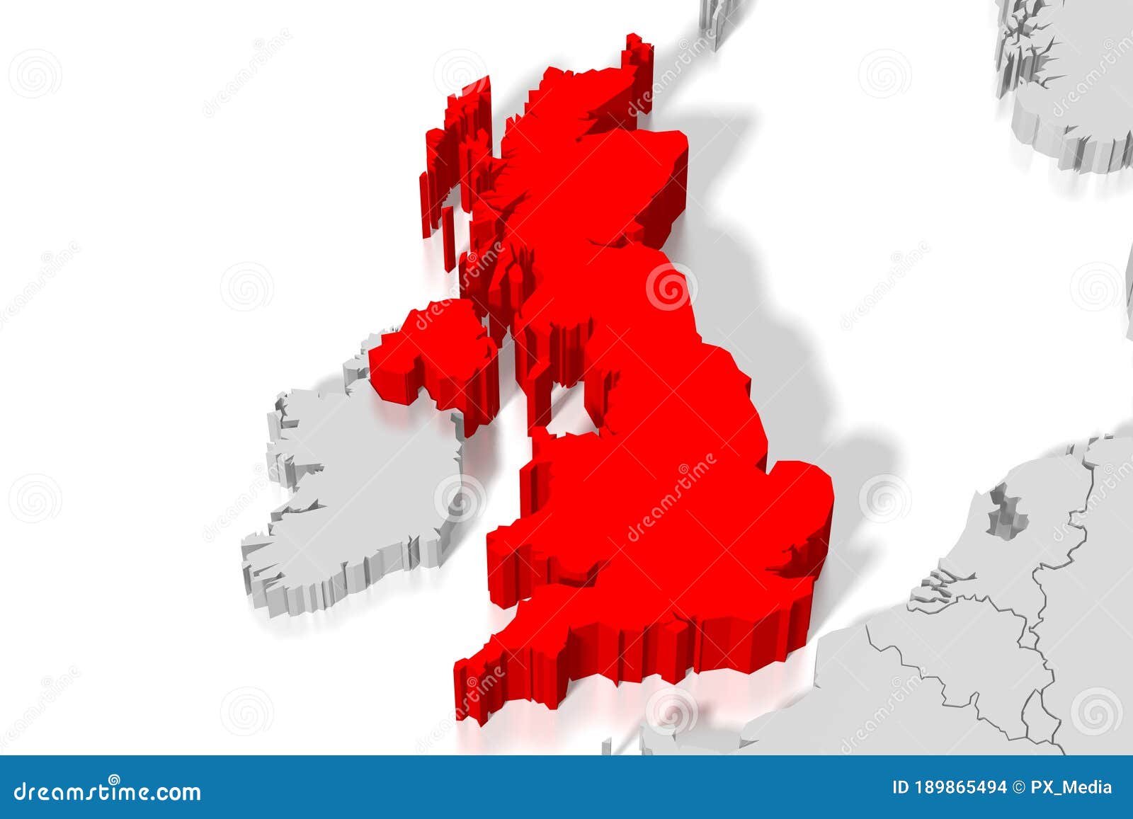 Great Britain - Political Map, Red Country Shape, Borders Stock ...
