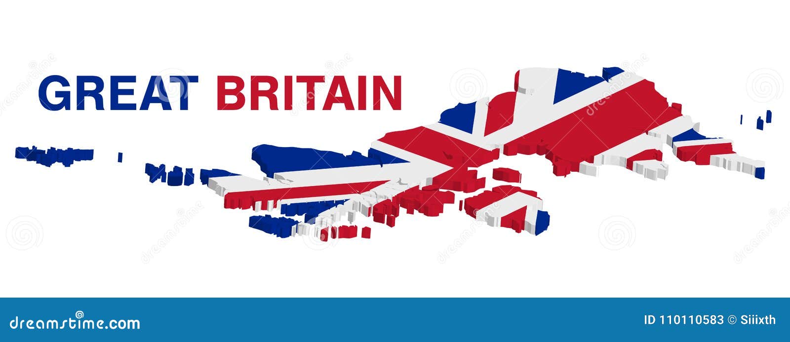 3d Map of Great Britain on a White Background Stock Vector ...