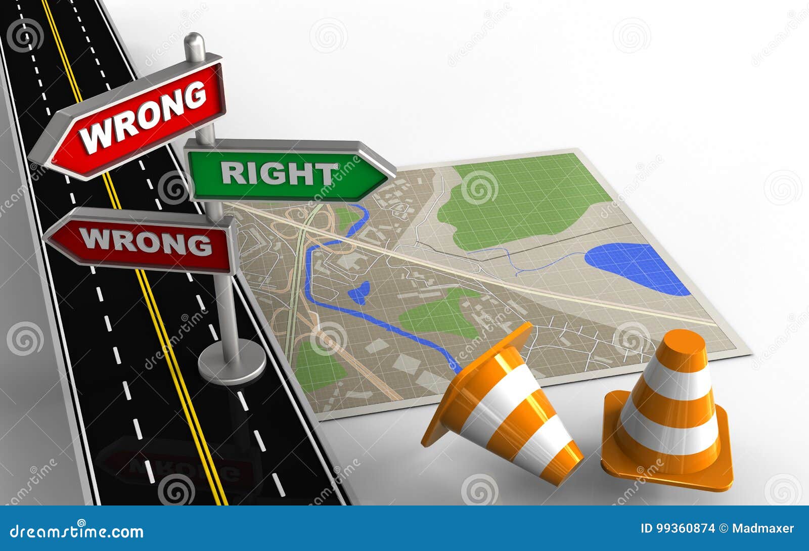 3d map stock illustration. Illustration of roadmap, driving - 99360874