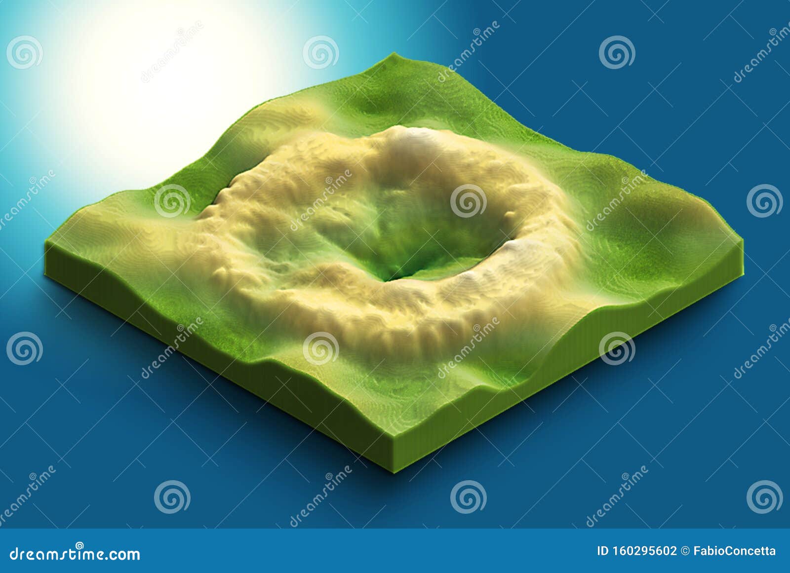 3d Map Isometric With Crater Royalty-Free Stock Image | CartoonDealer ...