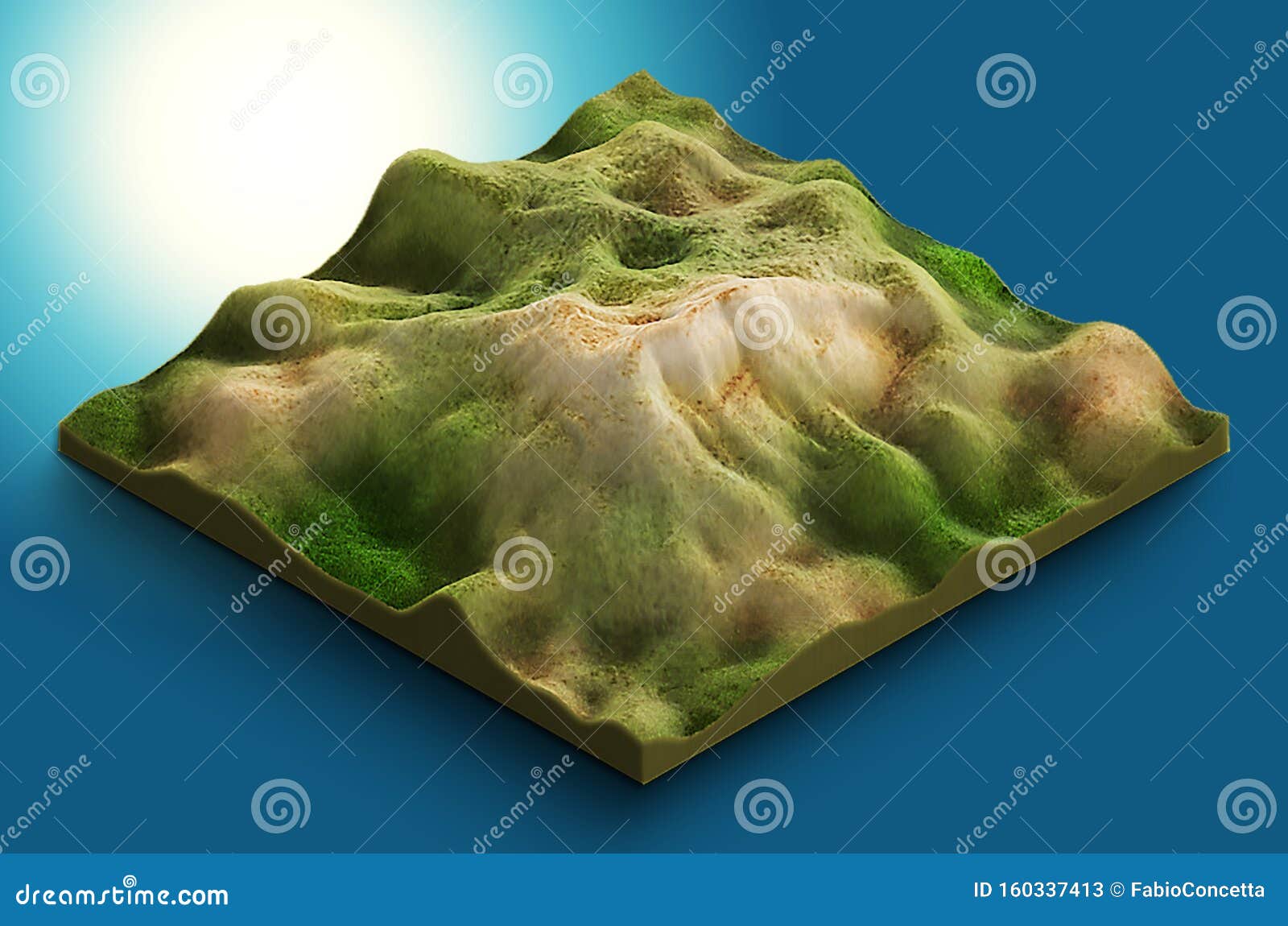3d Map Isometric of Mountain with a Rarefied Vegetation Stock ...