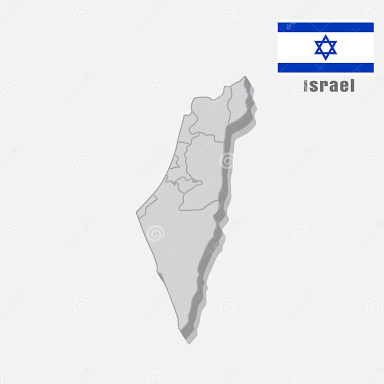 3D Map of Israel with Separated Sections on a White Background Stock ...