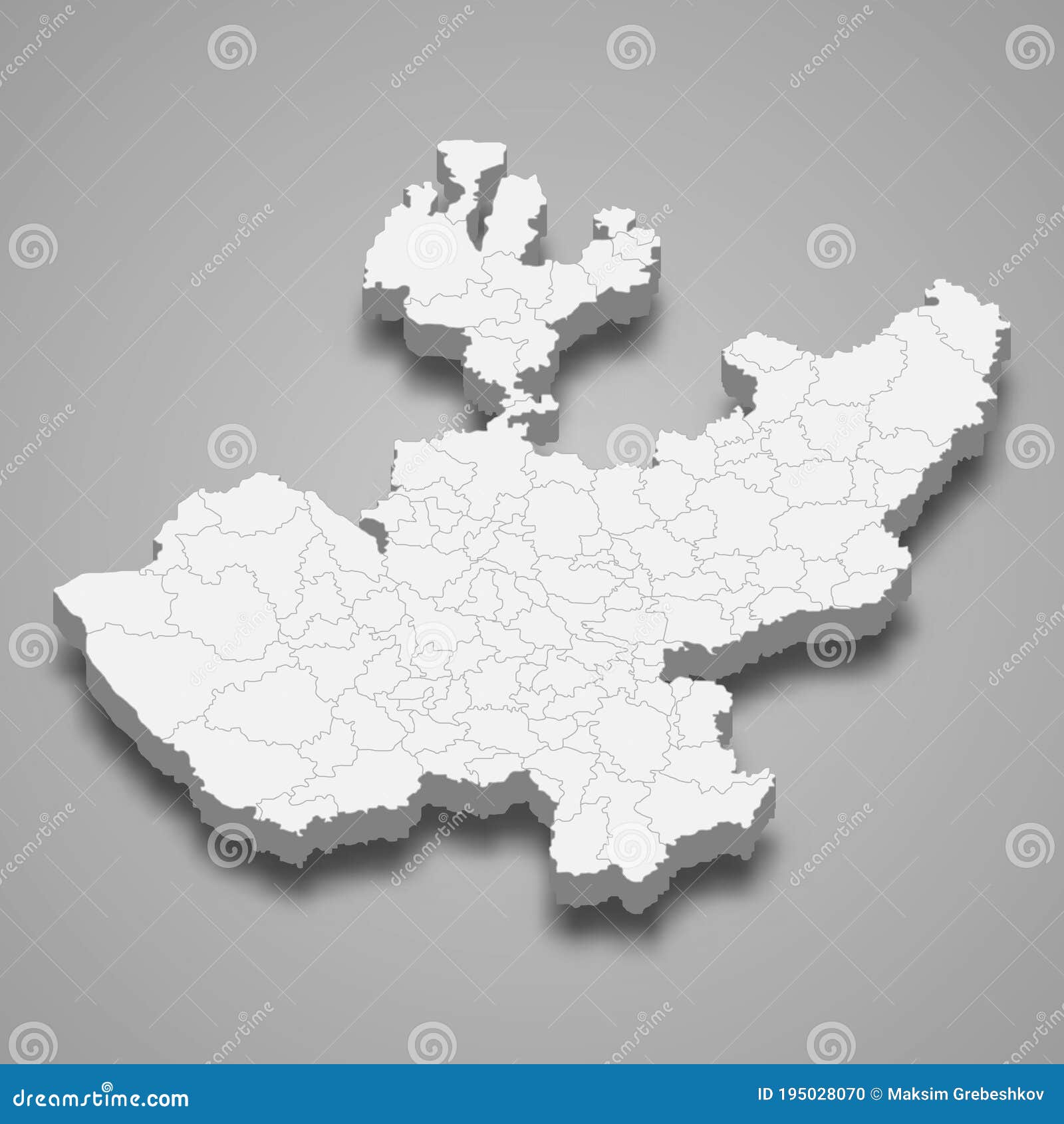 Jalisco Outline Map Mexico State Central America Region Country Shape ...