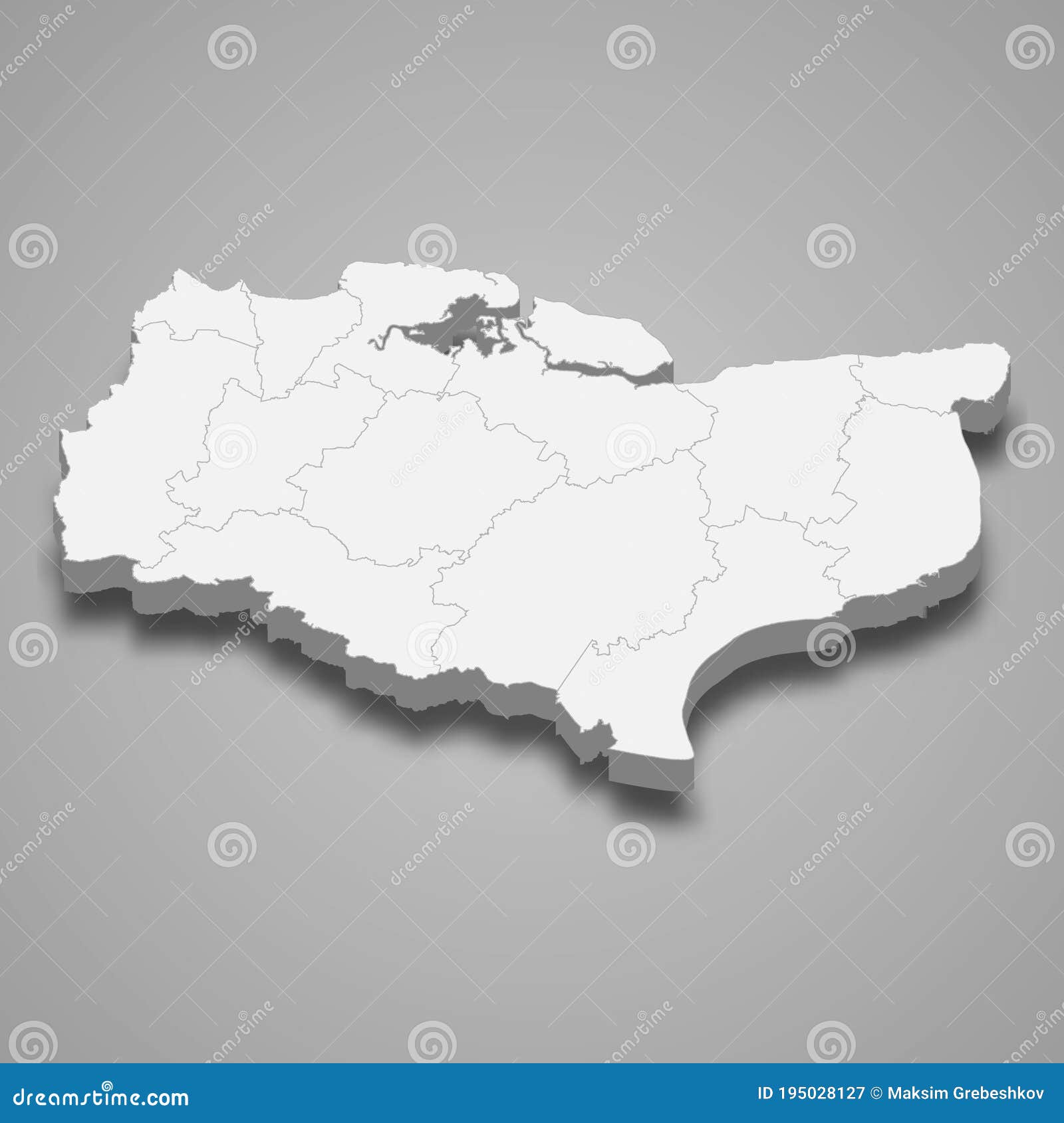 3d Map Of Kent Is A Ceremonial County Of England Royalty-Free Cartoon ...