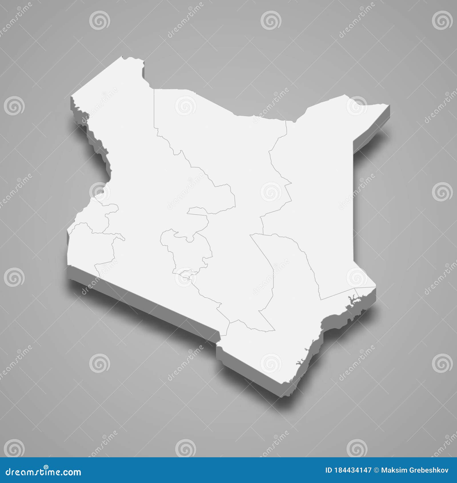 3d Map with Borders of Regions Template for Your Design Stock ...