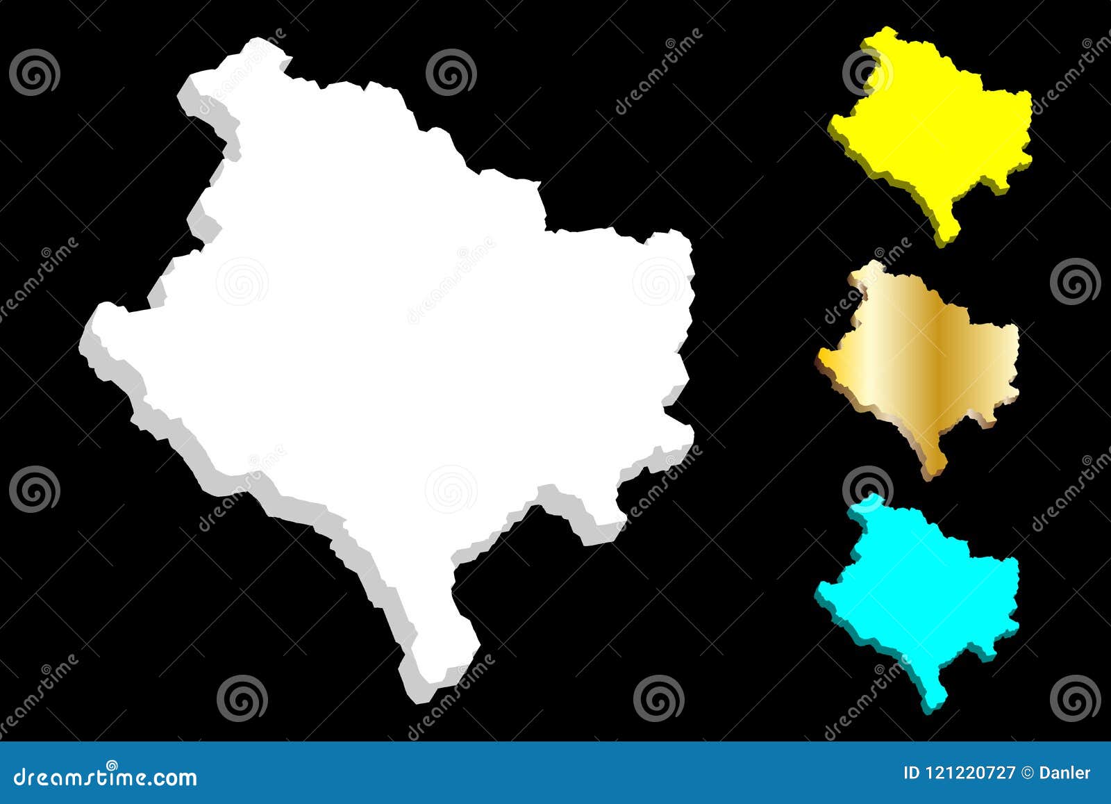 3d Map Of Kosovo Stock Vector Illustration Of Europe 121220727