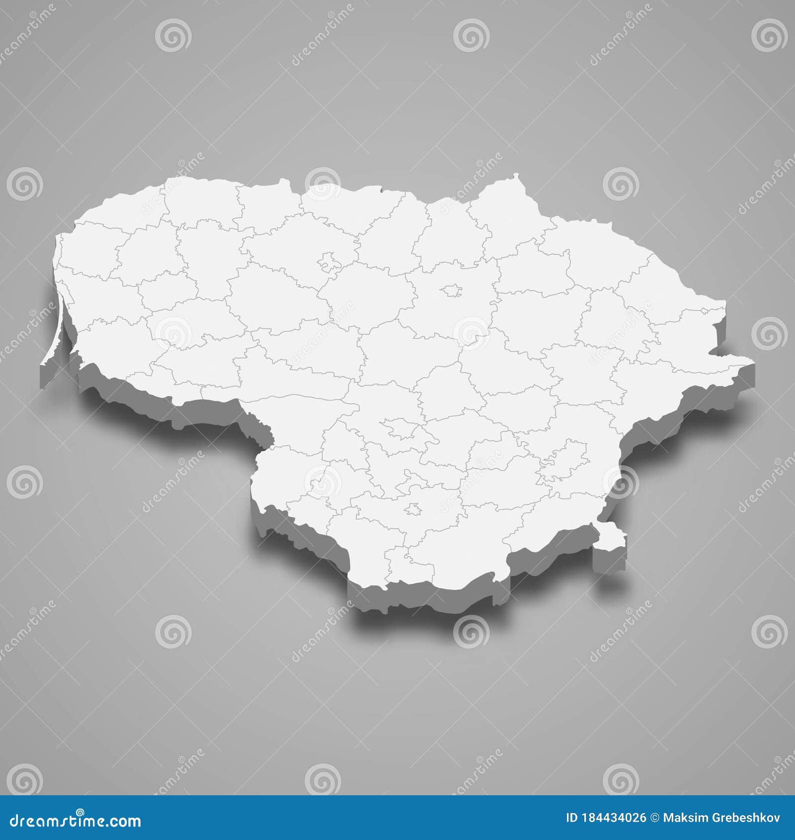 3d Map with Borders Template for Your Design Stock Illustration ...
