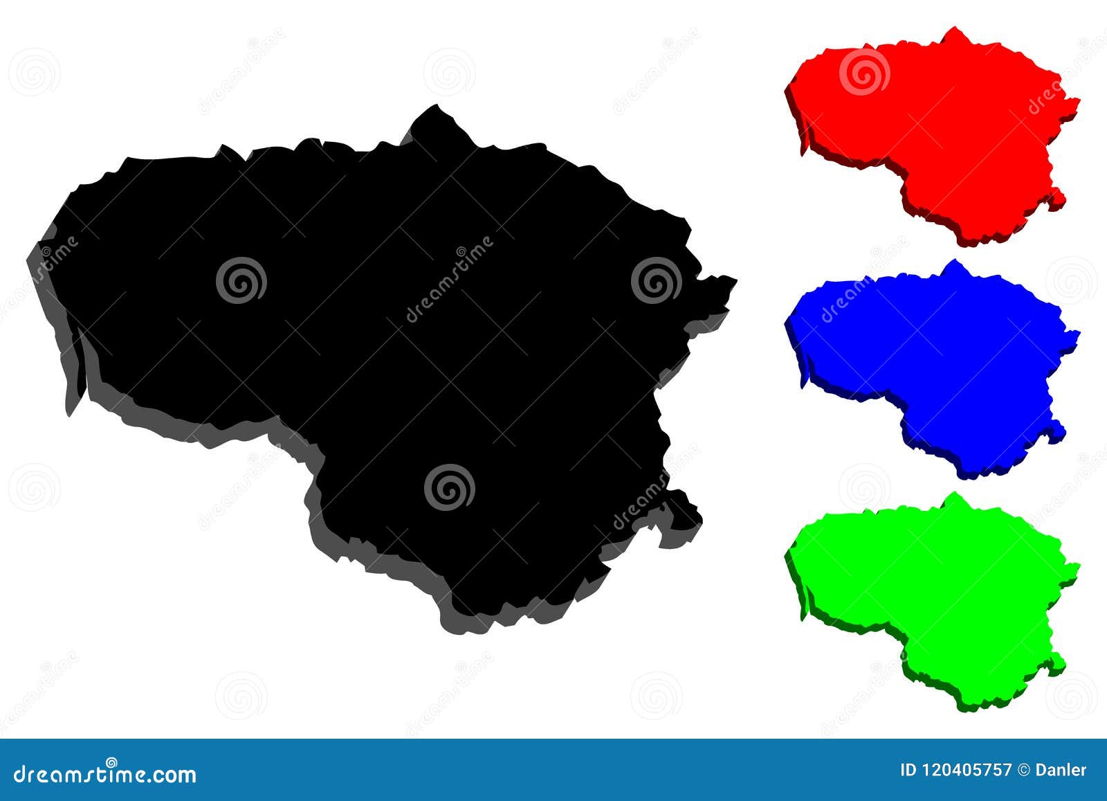 3D map of Lithuania stock vector. Illustration of patriotic - 120405757