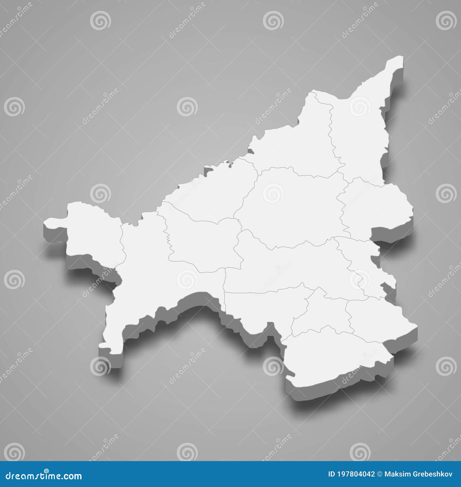 3d Map of Loei is a Province of Thailand Stock Illustration ...