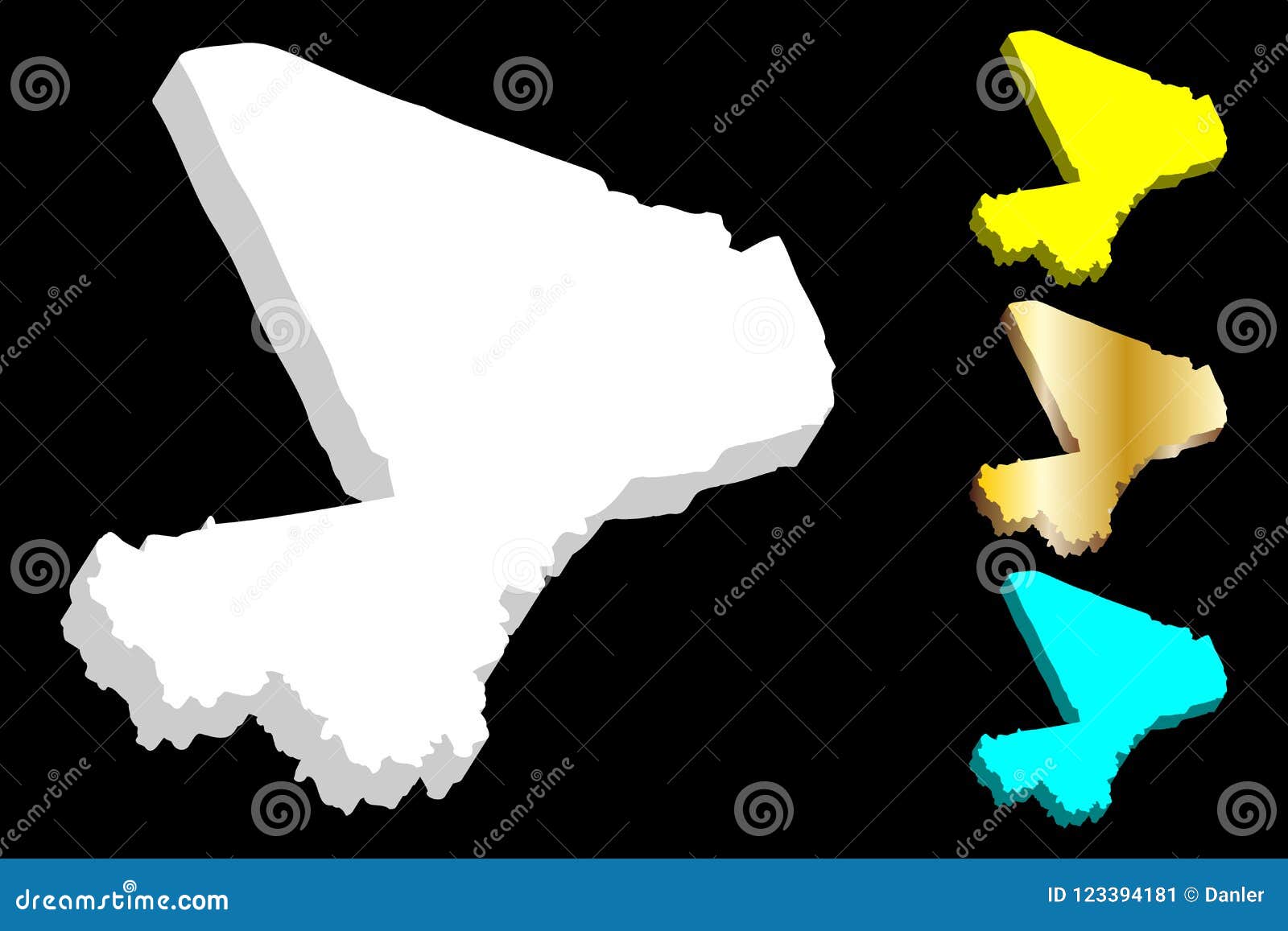 3D map of Mali stock vector. Illustration of isometric - 123394181