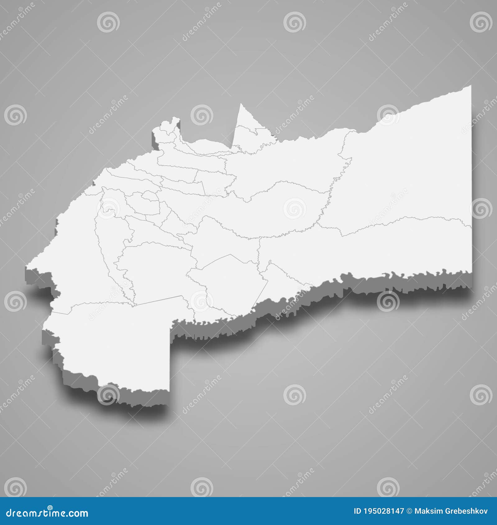 3d Map of Meta is a Department of Colombia Stock Illustration ...