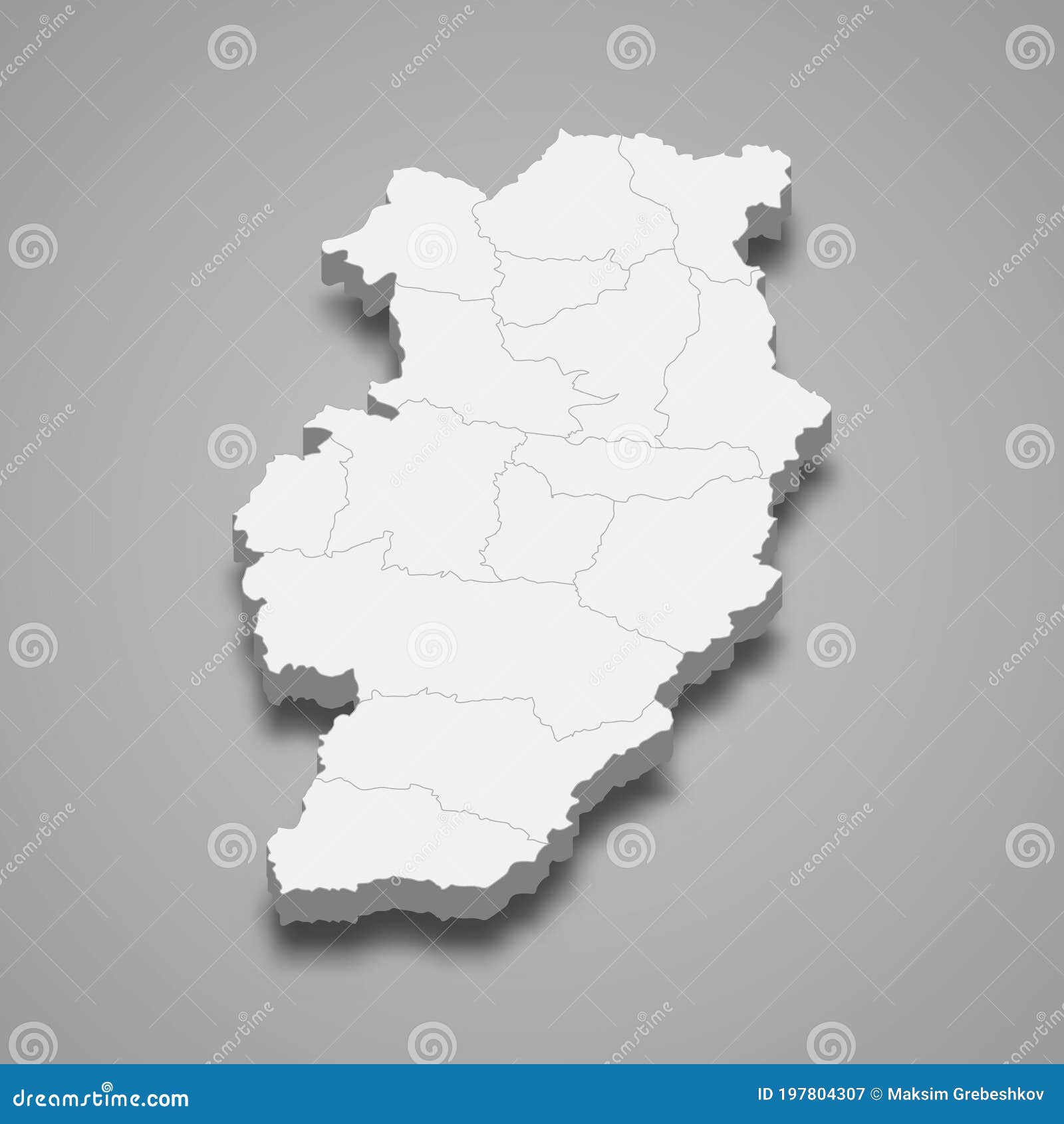3d Map of Nan is a Province of Thailand Stock Illustration ...