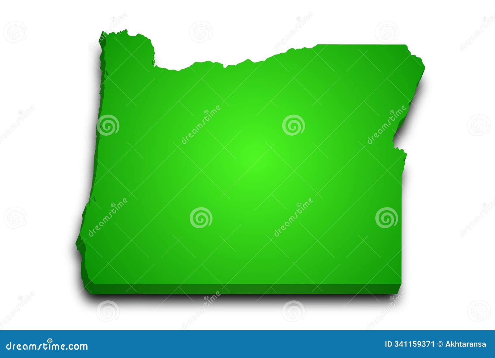 3d Map of Oregon State with Color. United State of America, US, United ...