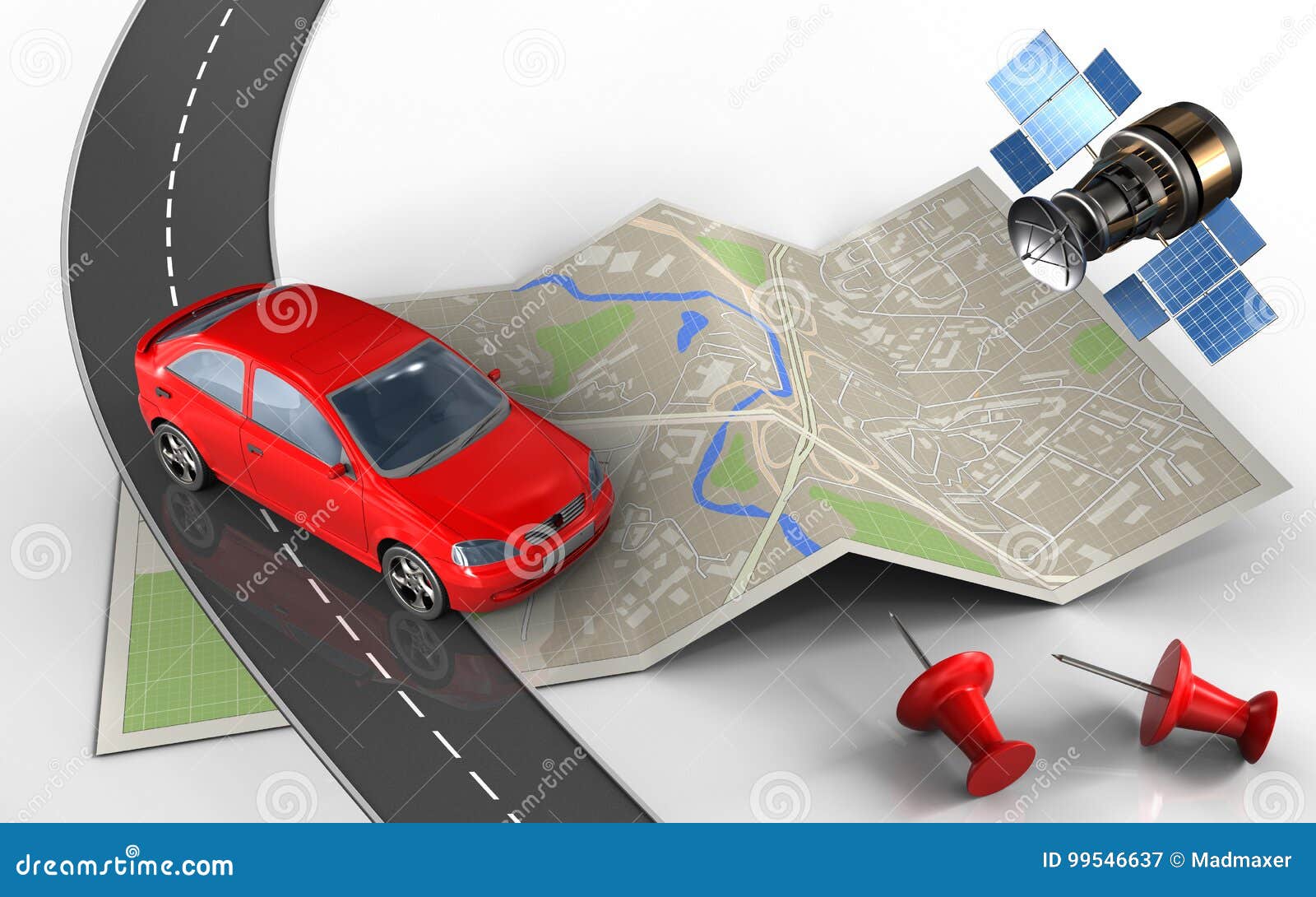 3d map paper stock illustration. Illustration of plan - 99546637