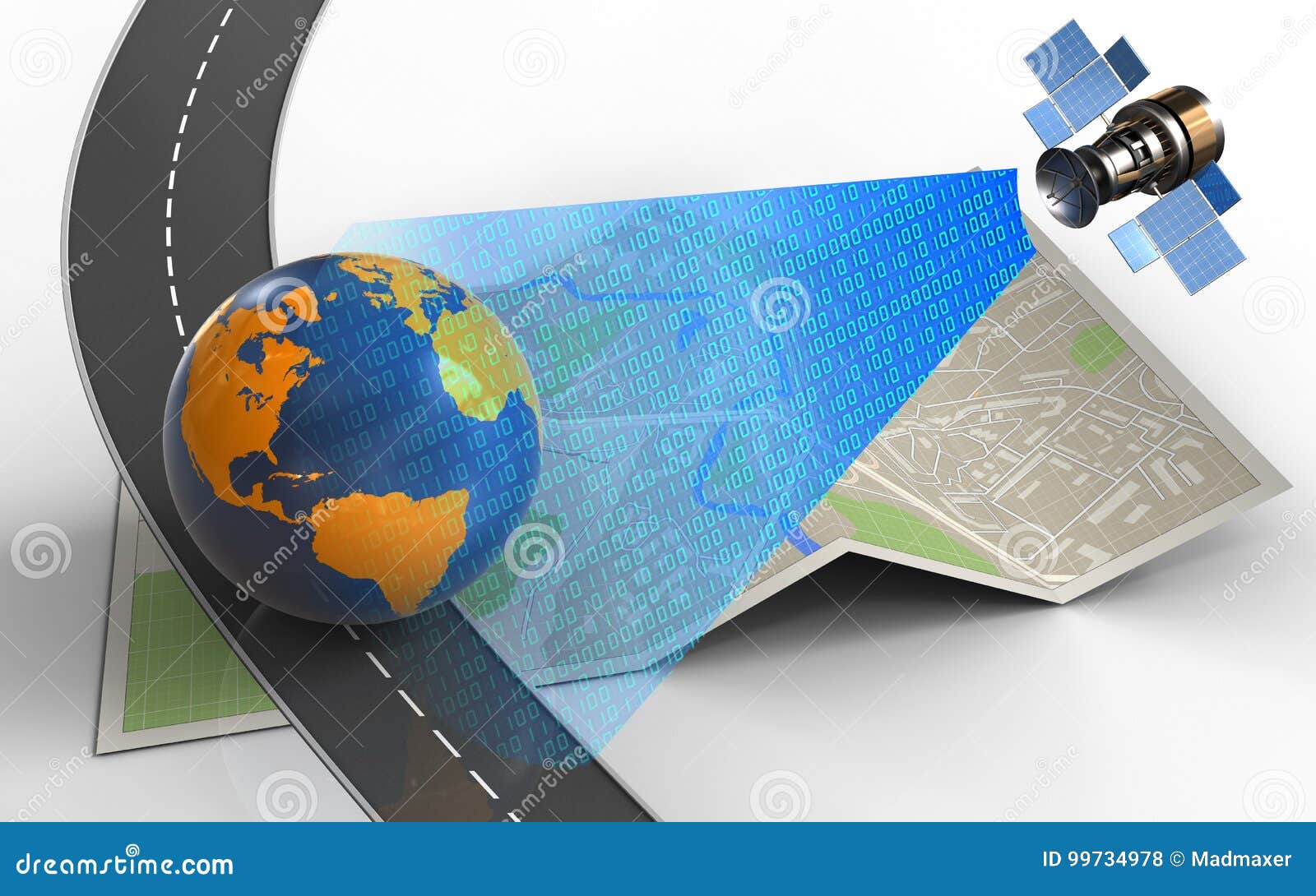 3d map paper stock illustration. Illustration of cartography - 99734978