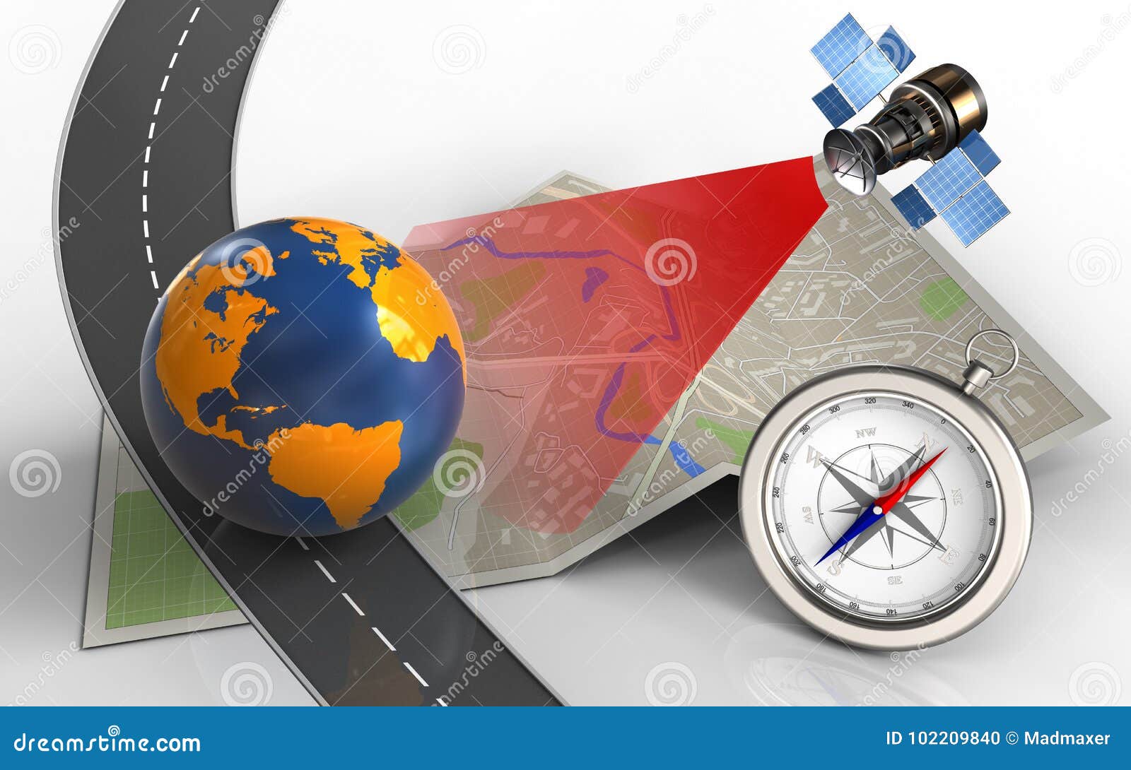 3d map paper stock illustration. Illustration of orange - 102209840