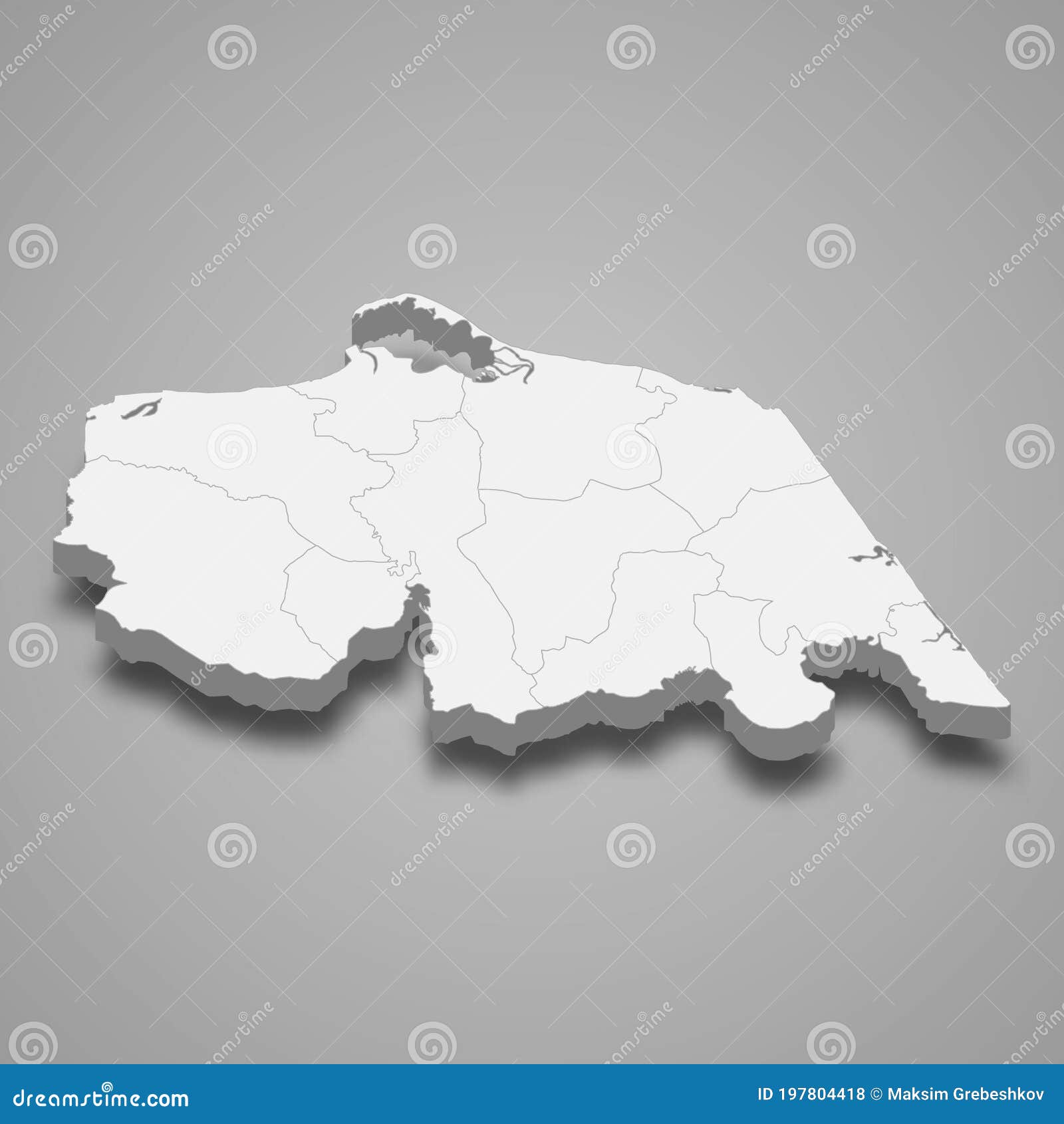 3d Map of Pattani is a Province of Thailand Stock Illustration ...
