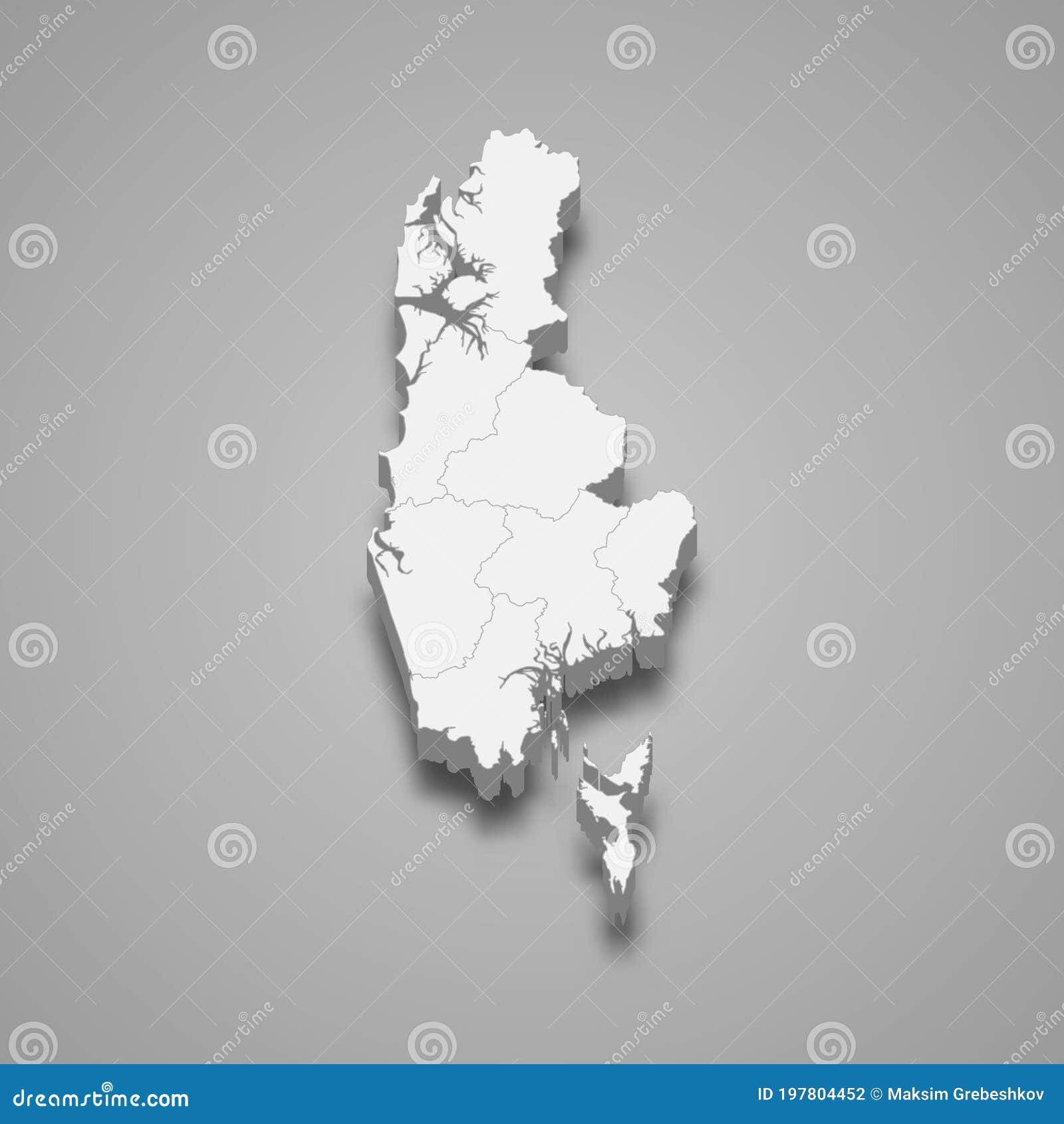 Phang Nga Province Map Vector | CartoonDealer.com #141455990