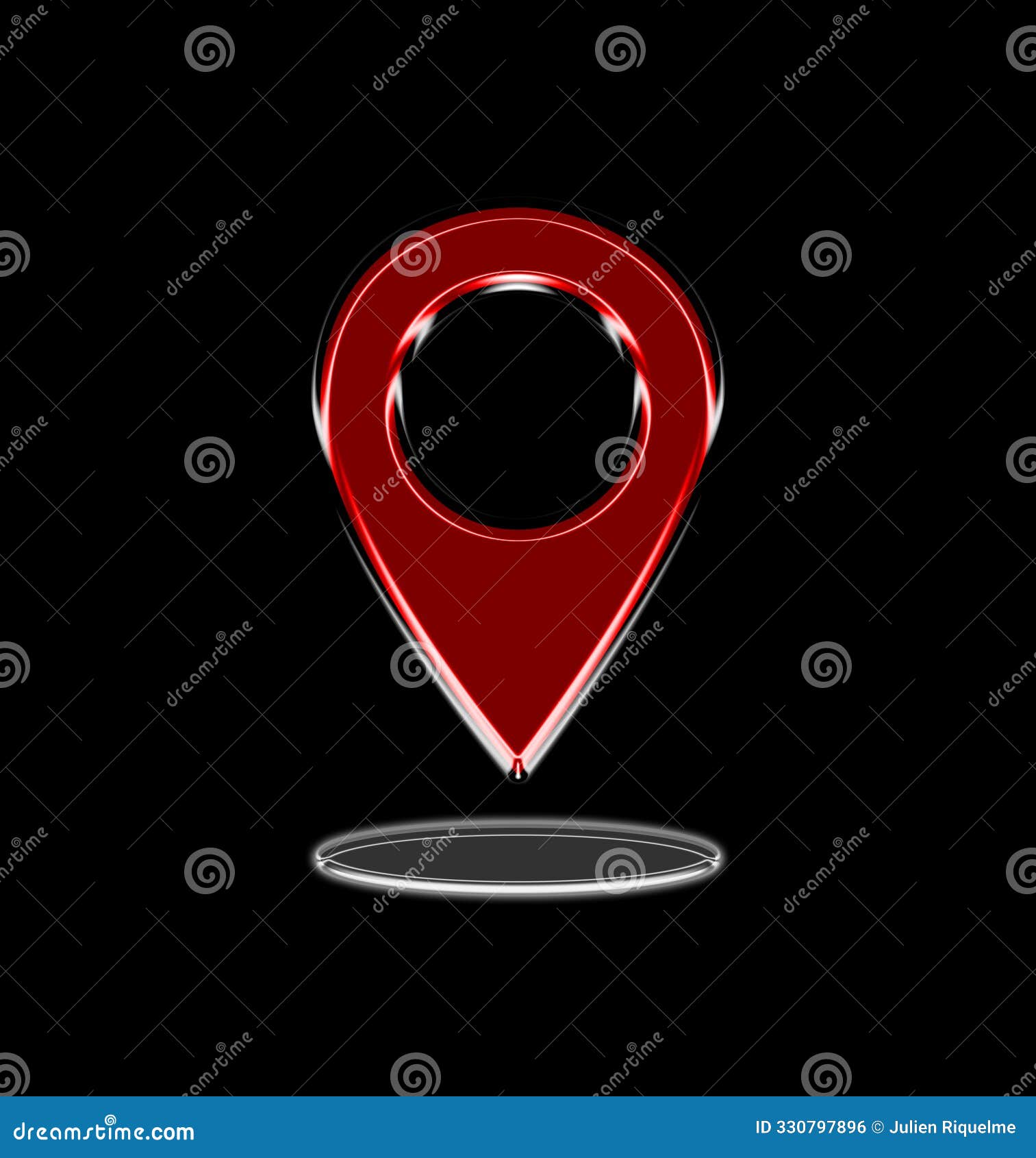3D Map Pin As Pointer Icon in Red with Black Background Stock ...