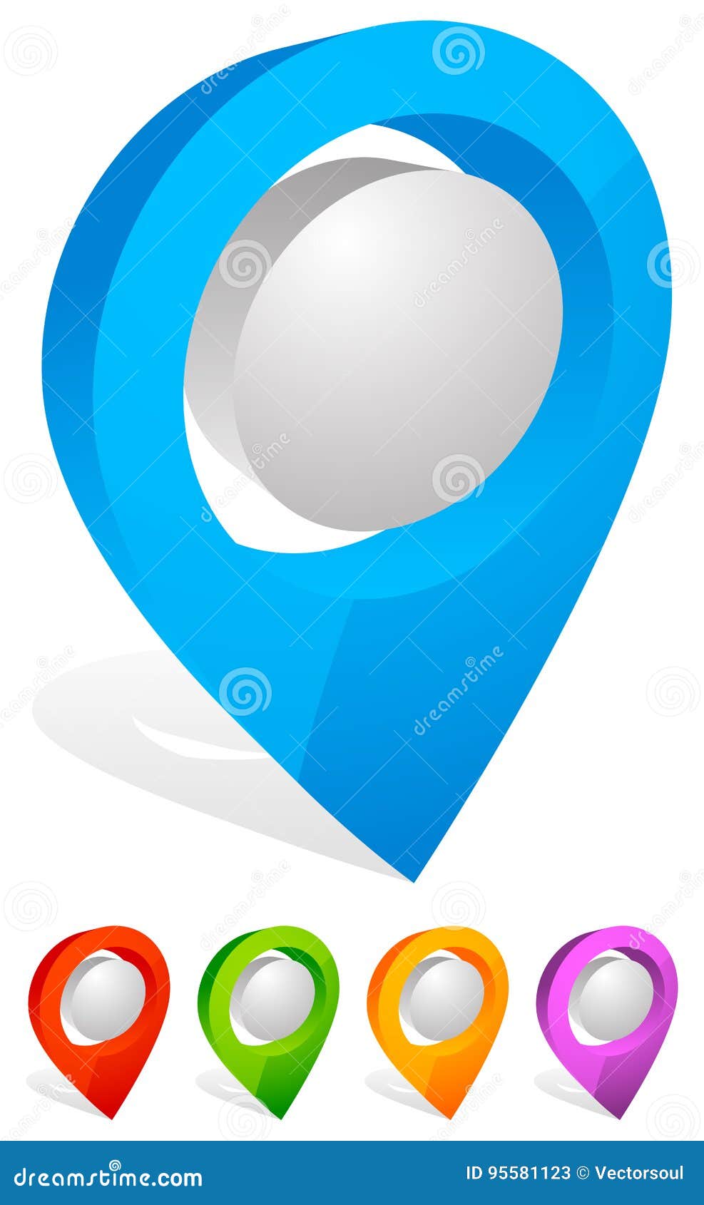 3d Map Pin, Map Marker. Address, Location Icon Stock Vector ...