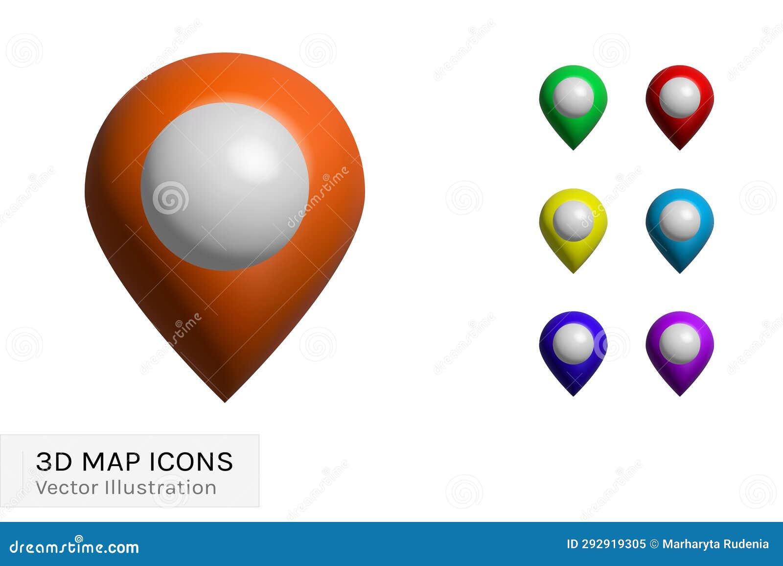 3D Map Pins Set Vector Illustration Design. Stock Vector - Illustration ...