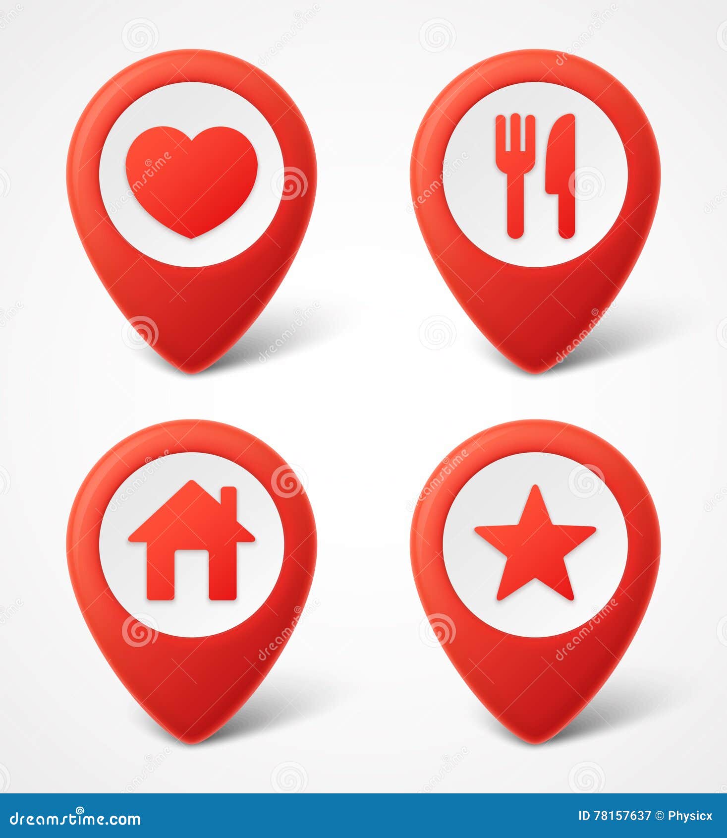 3d Map Pointer Icons. Map Markers Set Stock Vector - Illustration of ...