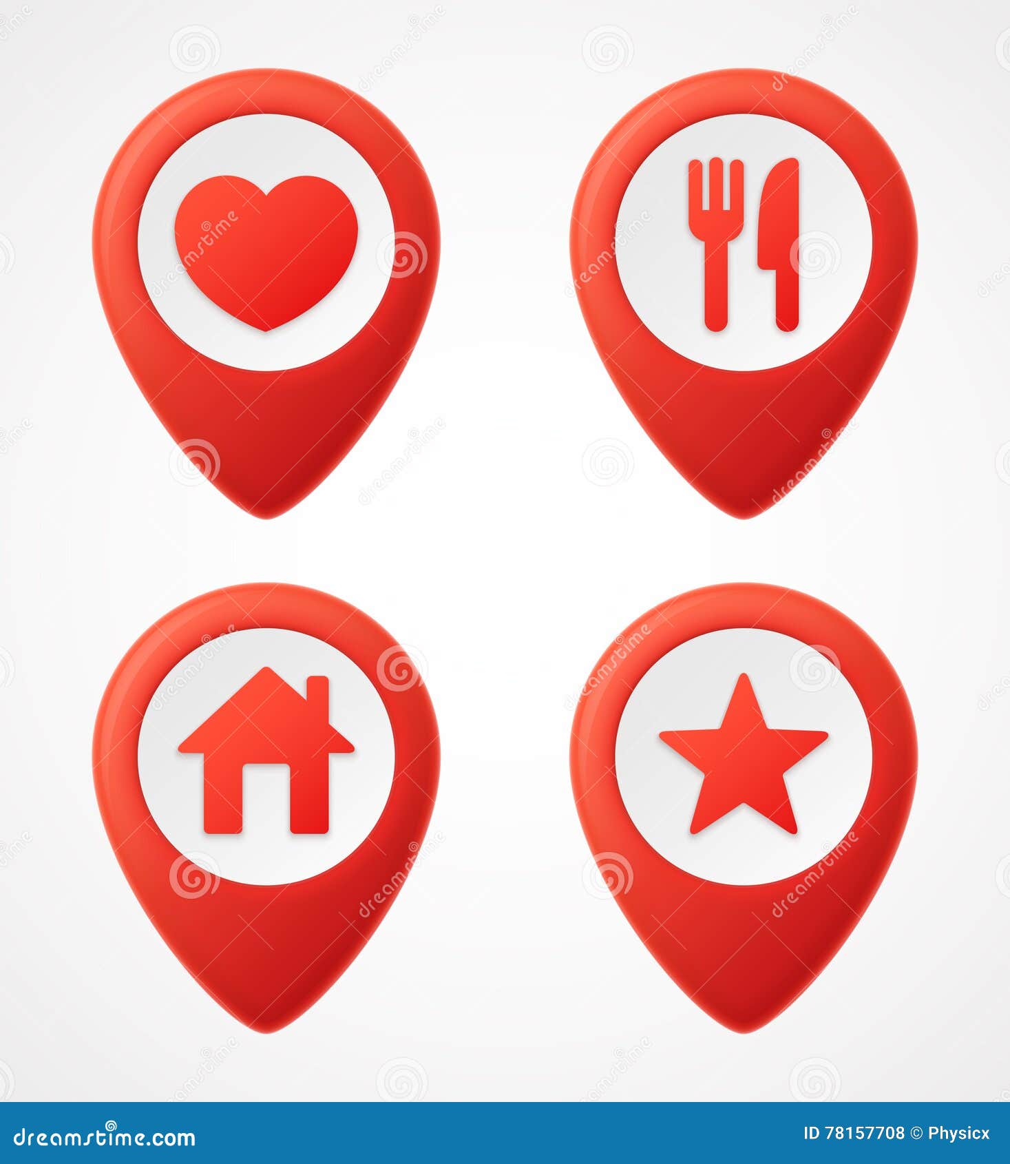 Icons For Markers On Maps Royalty-Free Stock Image | CartoonDealer.com ...
