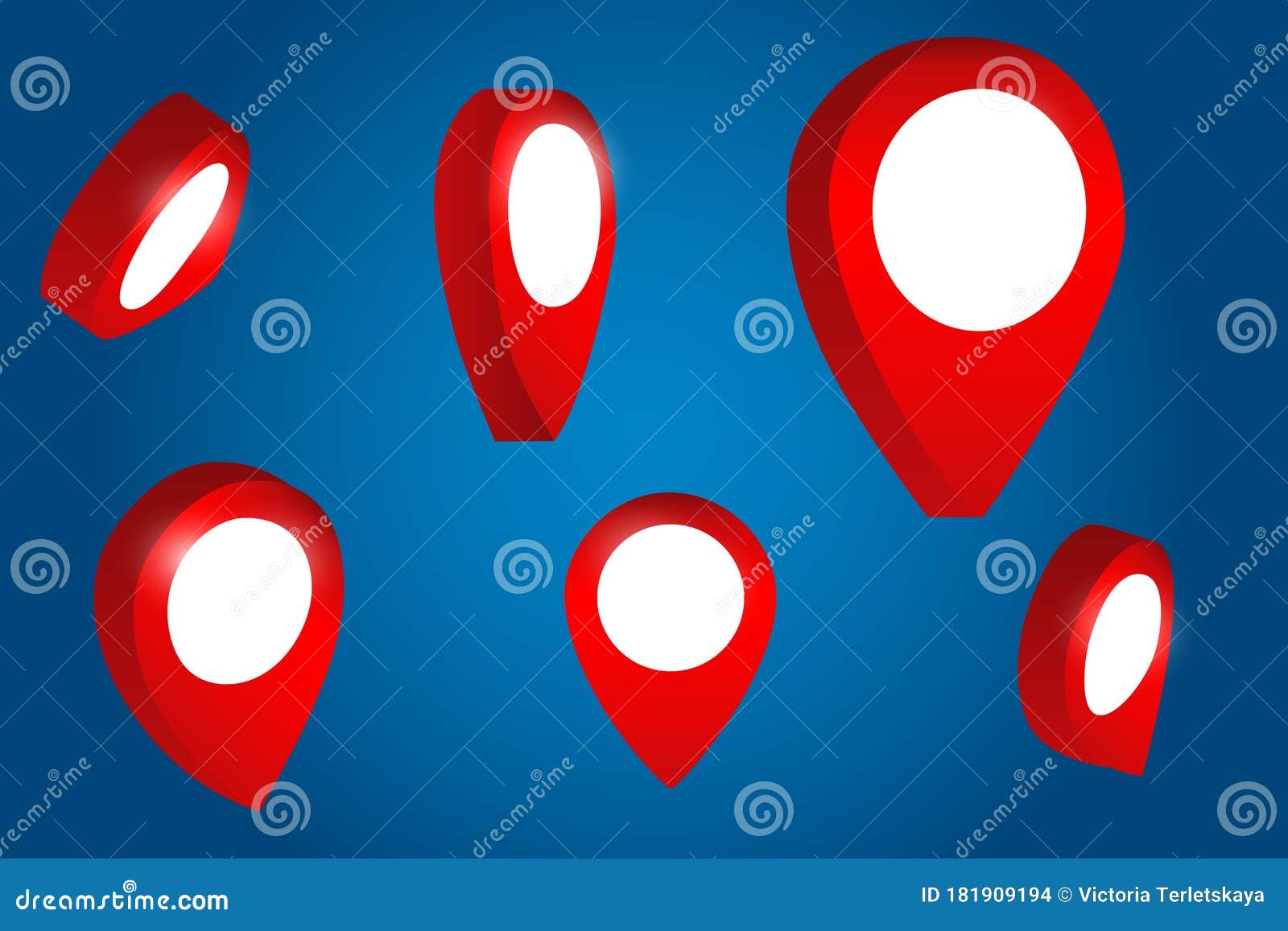 3d Map Pointer Pin Isolated on White Background Stock Vector ...