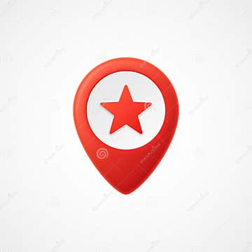 3d Map Pointer with Star Icon. Map Markers Stock Vector - Illustration ...