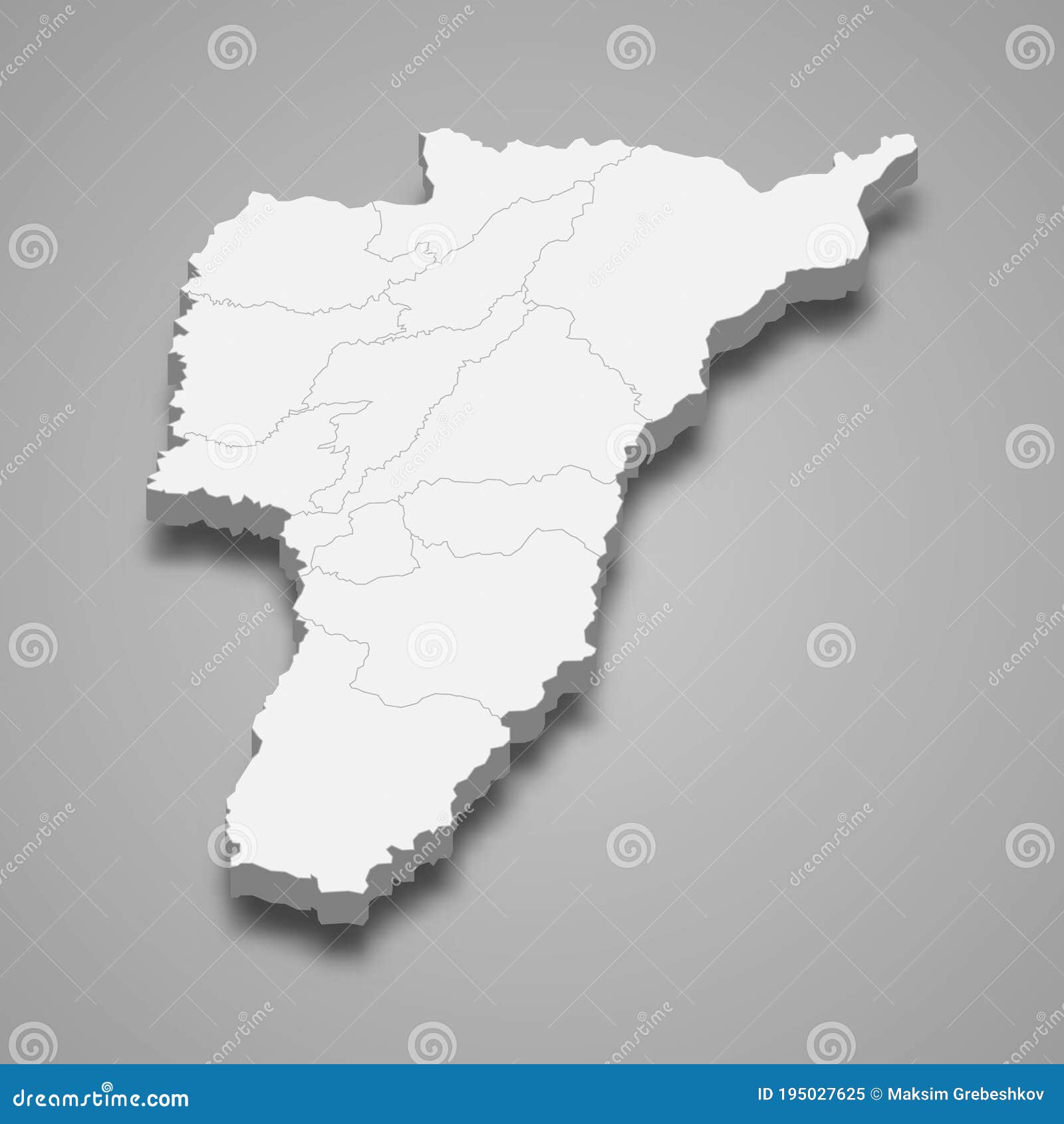 3d Map of Quindio is a Department of Colombia Stock Illustration ...