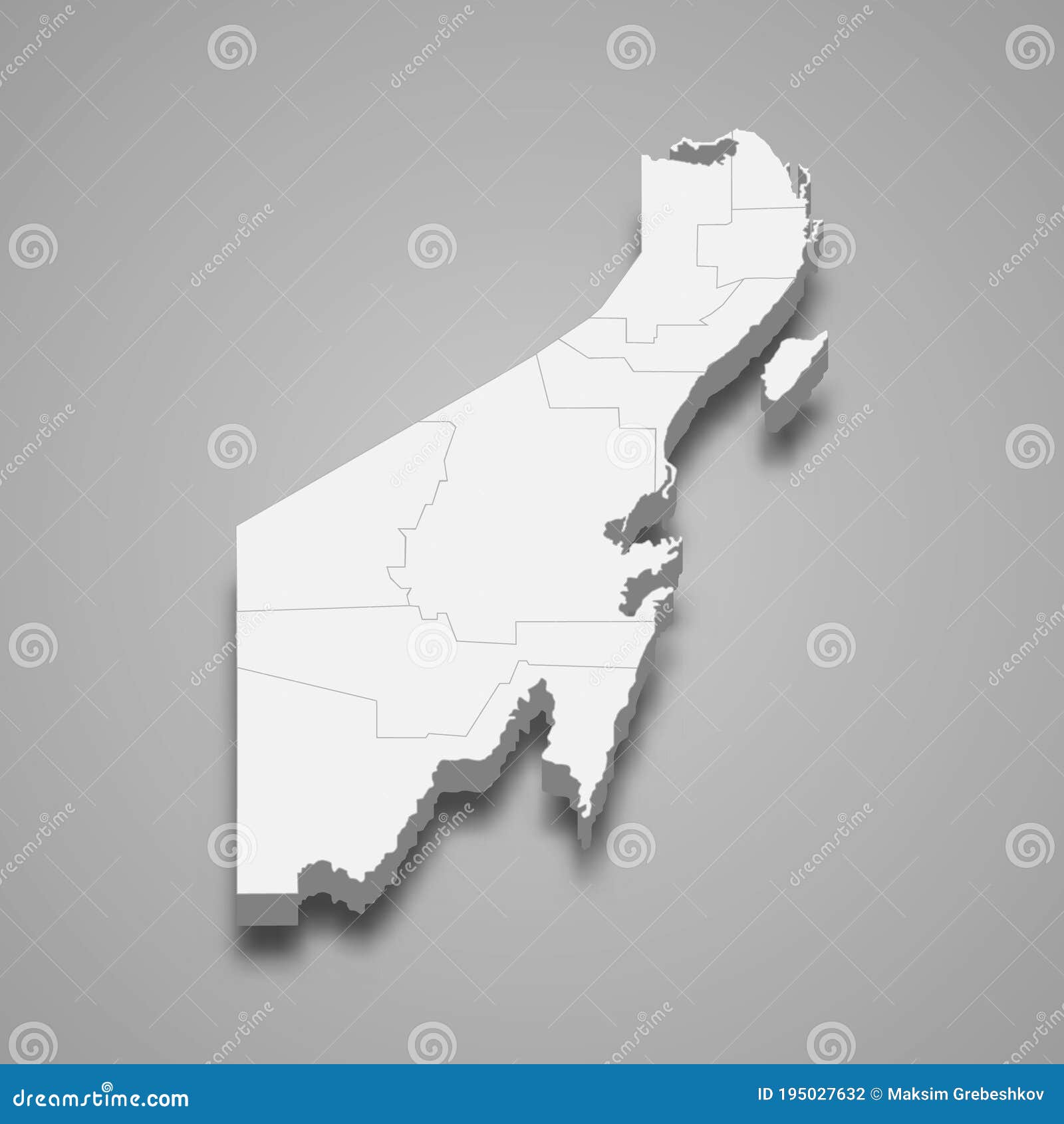 Quintana Roo State Map Of Mexico In Front Of A White Background Royalty ...