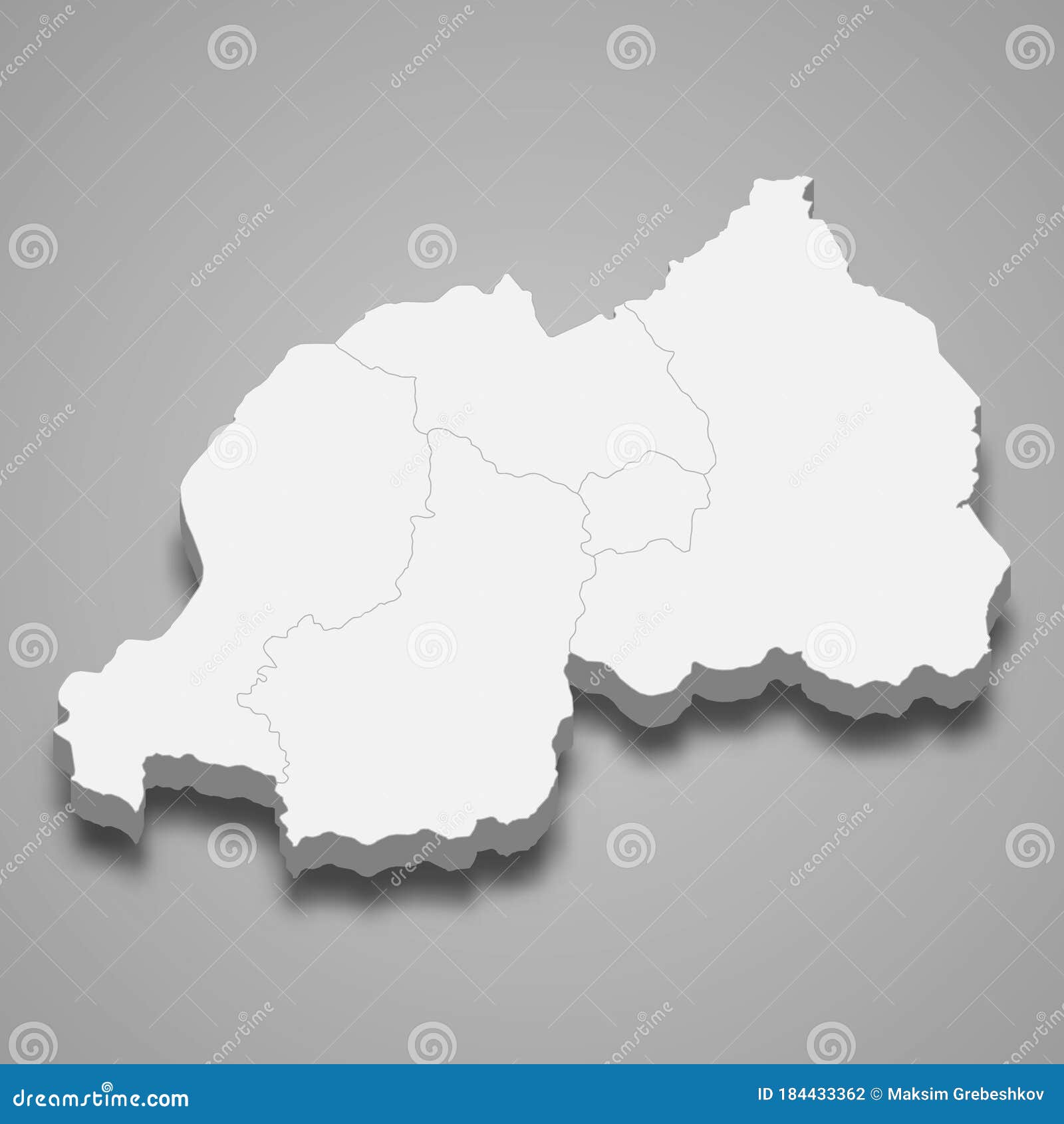 3d Map with Borders of Regions Template for Your Design Stock ...
