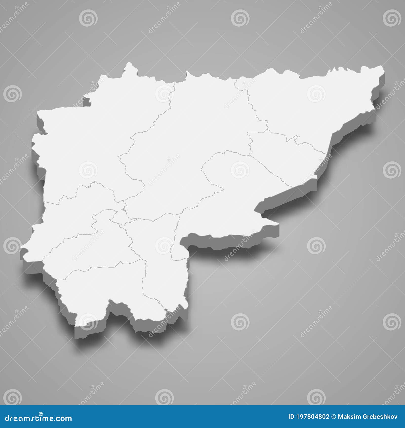 3d Map of Sa Kaeo is a Province of Thailand Stock Illustration ...