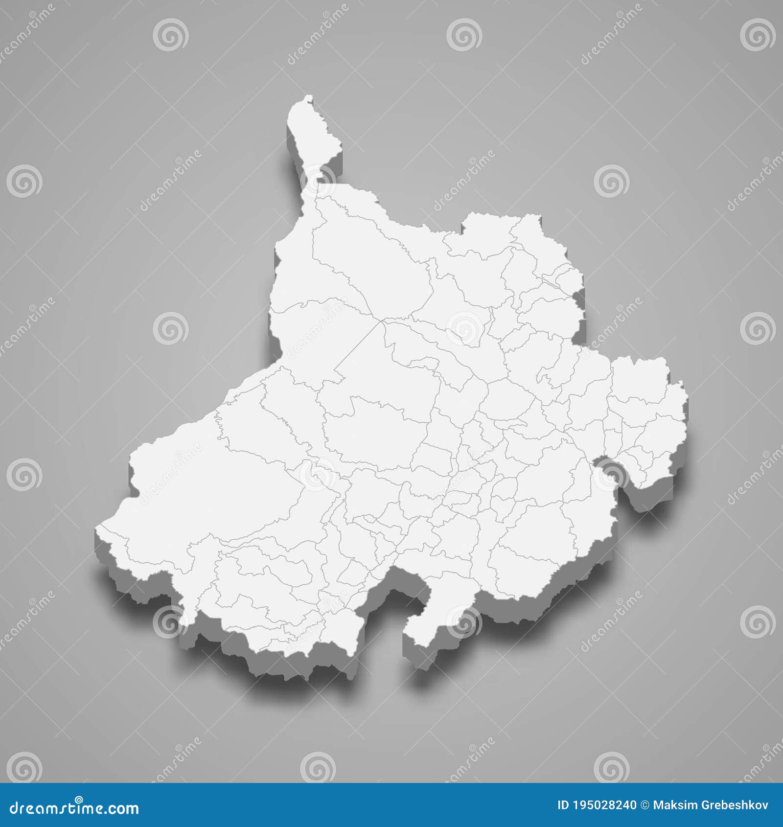 3d Map of Santander is a Department of Colombia Stock Illustration ...