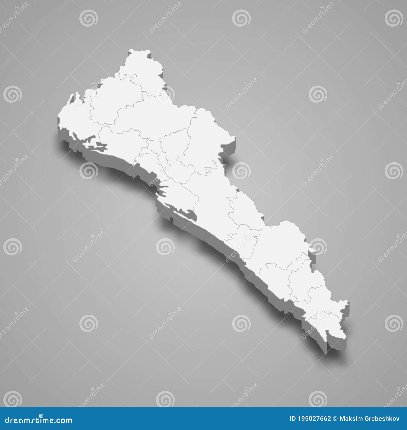 3d Map of Sinaloa is a State of Mexico Stock Illustration ...