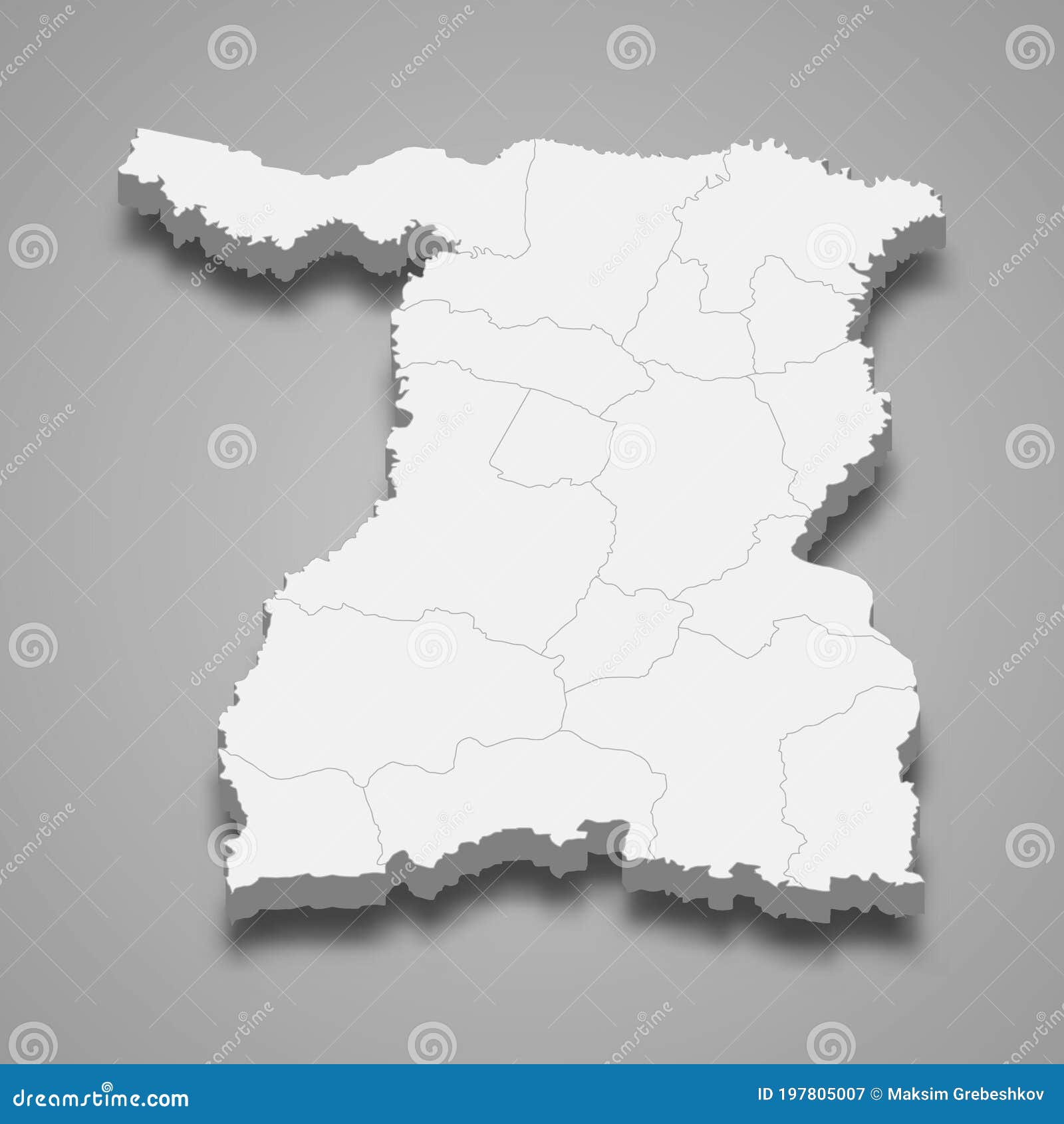 3d Map of Surin is a Province of Thailand Stock Illustration ...