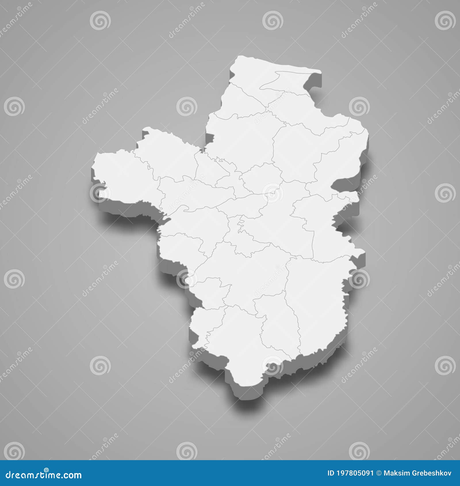 3d Map of Ubon Ratchathani is a Province of Thailand Stock Illustration ...