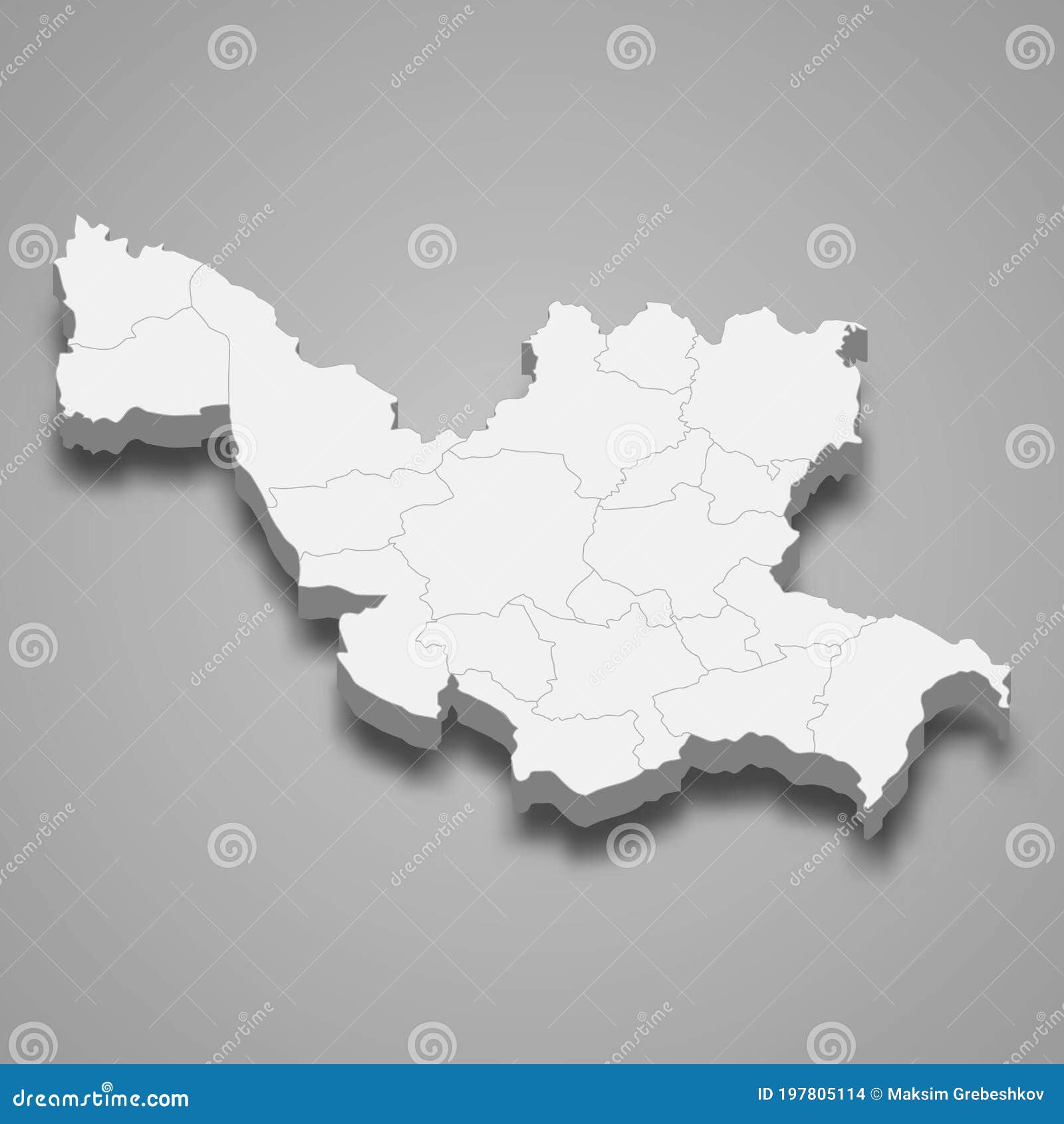 3d Map of Udon Thani is a Province of Thailand Stock Illustration ...