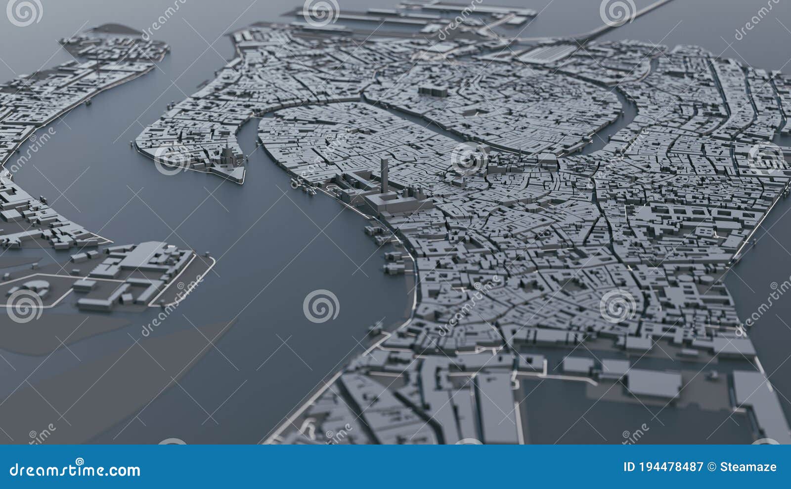 Satellite Map Of Venice And Surrounding Areas. Veneto, Italy. Vector ...